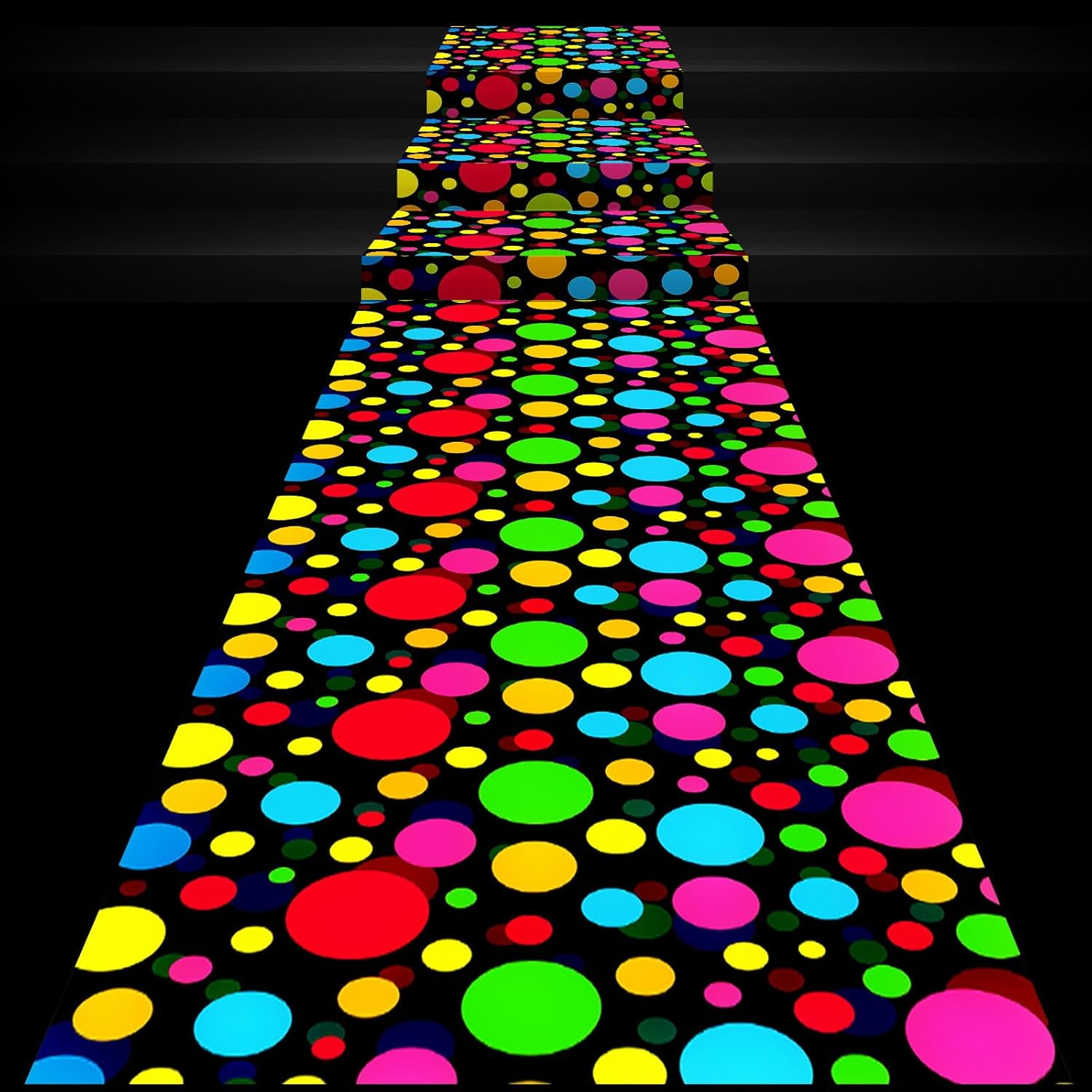 XD2-118 x 39 Inch Disposable Circle Dot Neon Dance Floor 80 90s Neon ...