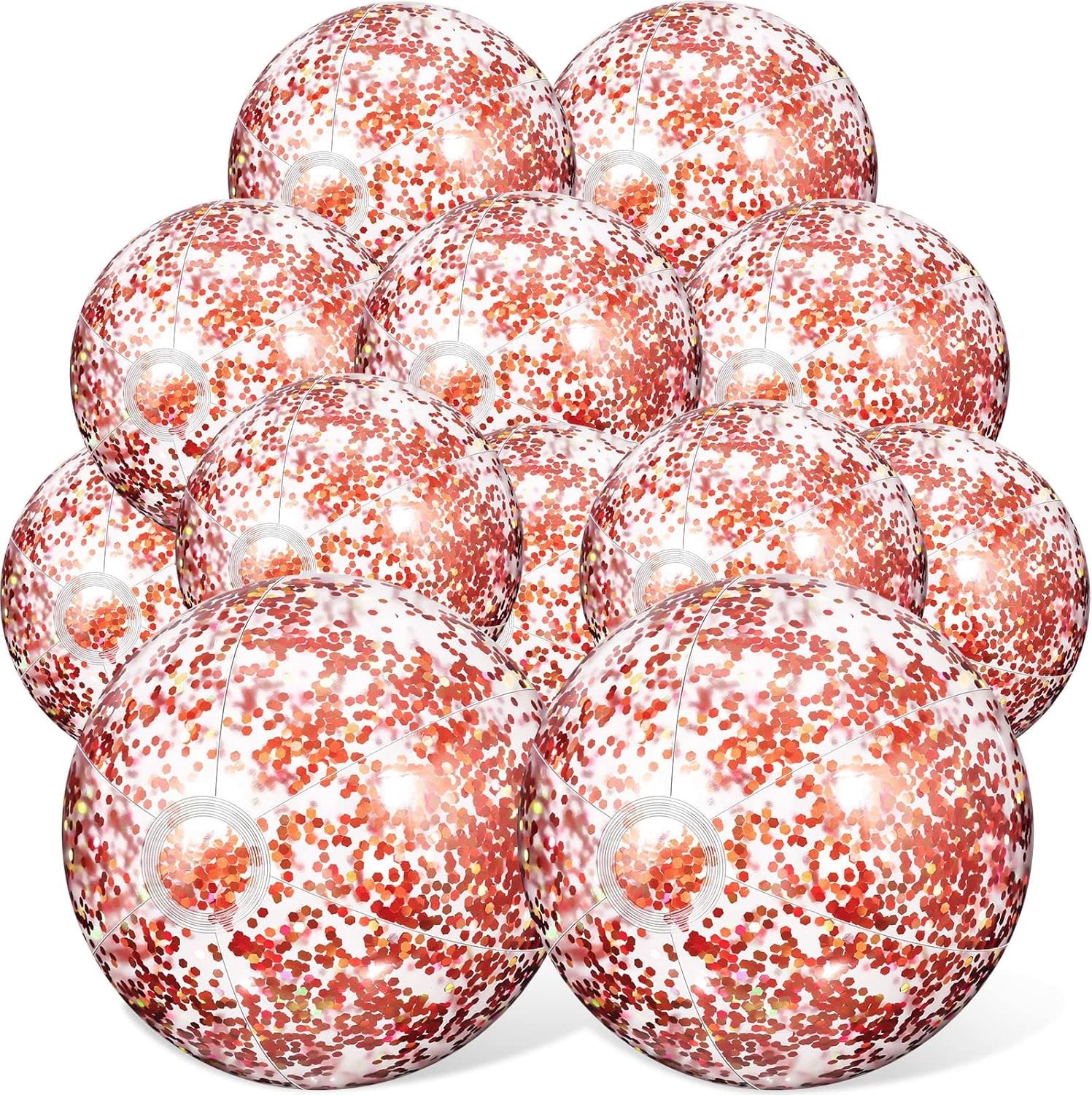 XD2-12 Pcs 24 Inch 16 Inch Inflatable Glitter Beach Balls Clear ...