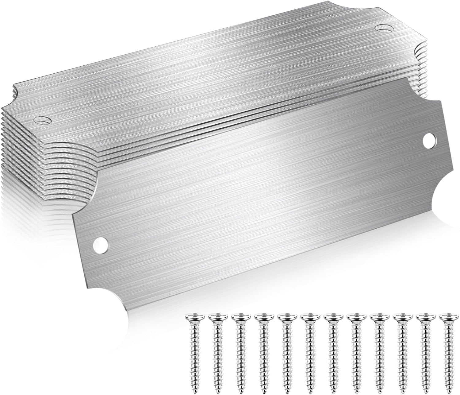 XD2-12 Pcs Name Plates Laser Engraved Brushed Solid Metal Plate ...