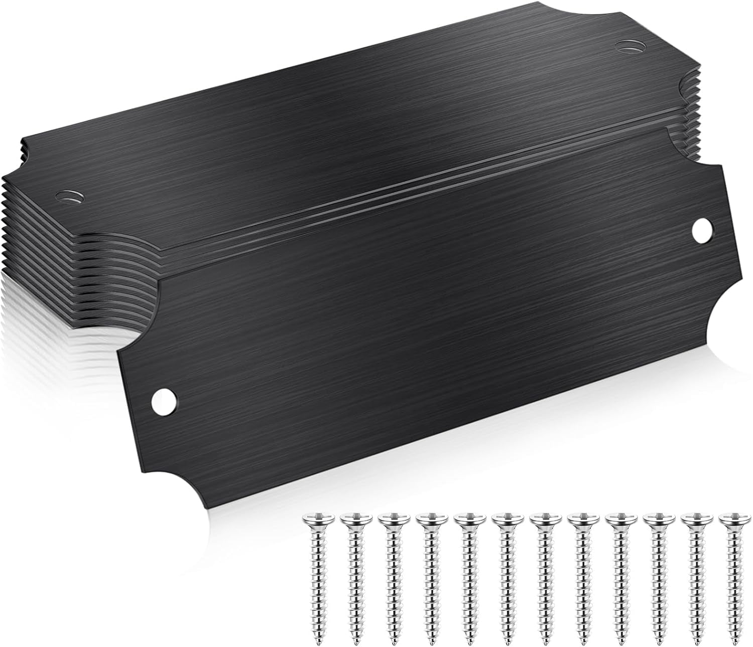 XD2-12 Pcs Name Plates Laser Engraved Brushed Solid Metal Plate ...