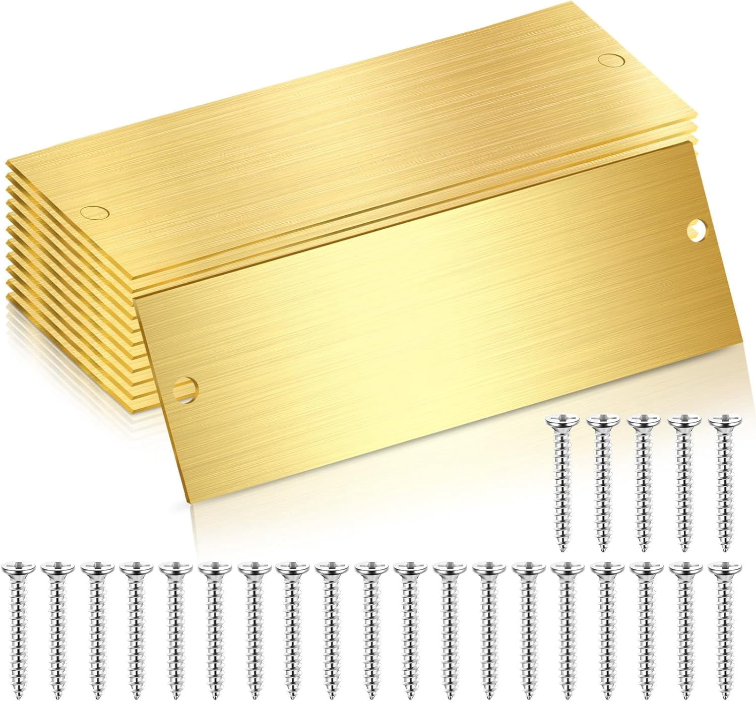 XD2-12 Pcs Name Plates Laser Engraved Brushed Solid Metal Plate ...