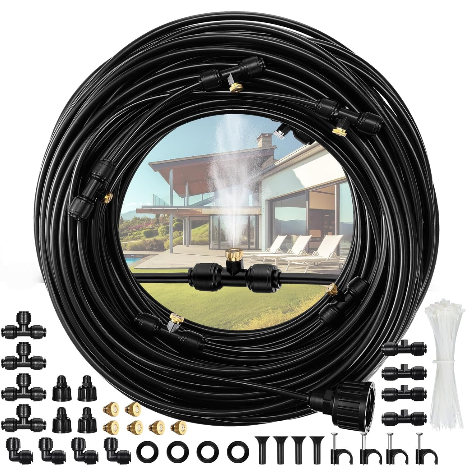 XD2-164 ft Misting Cooling System Misters for Outside Patio Backyard ...