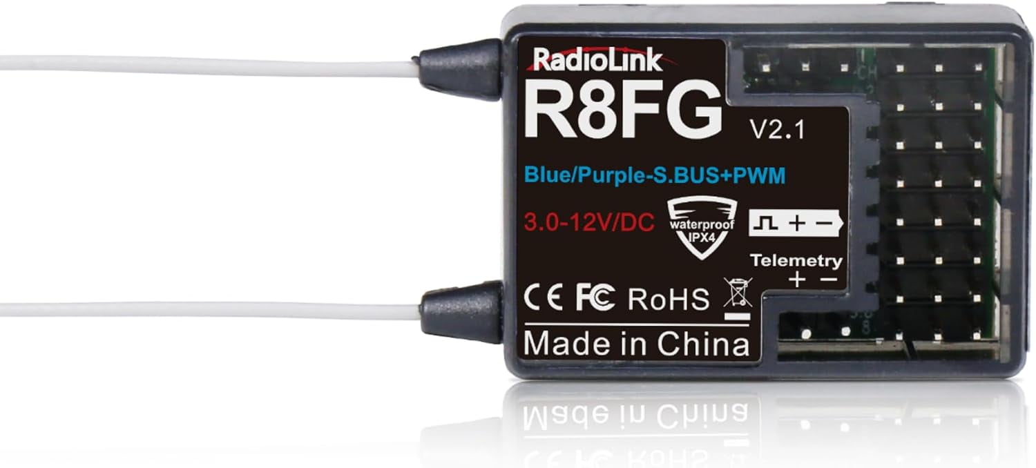 XD2-2.4Ghz R8FG V2.1 3ms Latency 8 Channels Gyro Receiver with Voltage ...