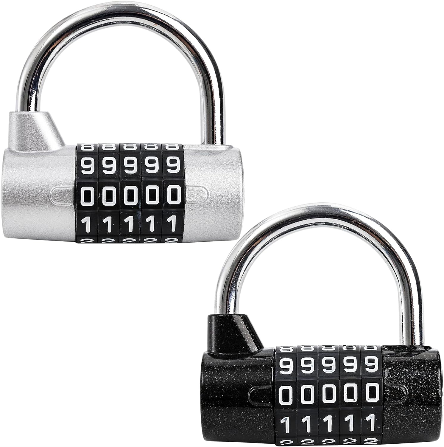 XD2-2 Pack 5-Digit Horizontal Combination Padlock, 5 Digit Combination ...