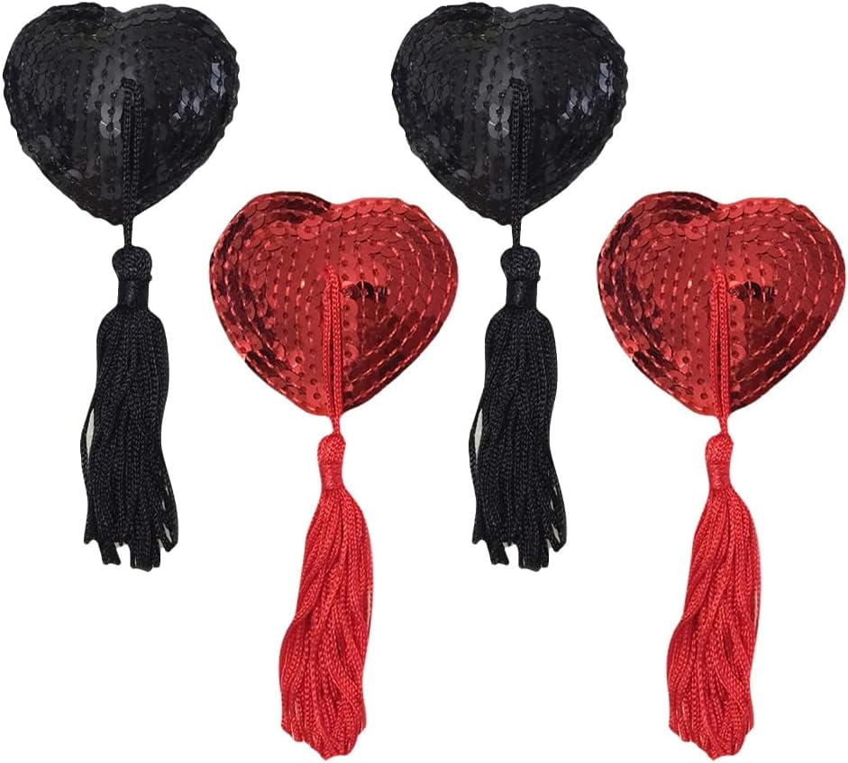 XD2-2 Pairs Heart Shaped Nipple Covers Reusable Sexy Breast Pasties ...