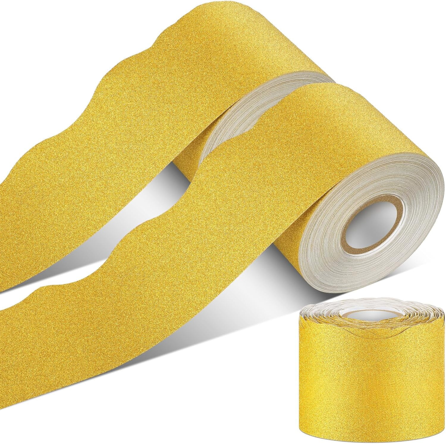 XD2-2 Roll Gold Bulletin Board Border 65.6 Feet Glitter Scalloped ...
