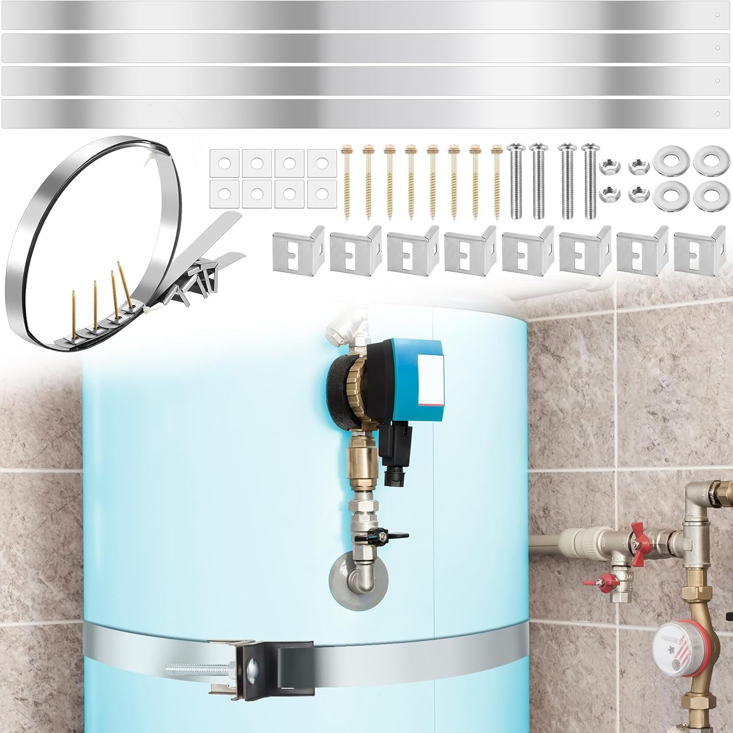 XD2-2 Set Seismic Water Heater Restraining Strap 90'' Front Mount ...