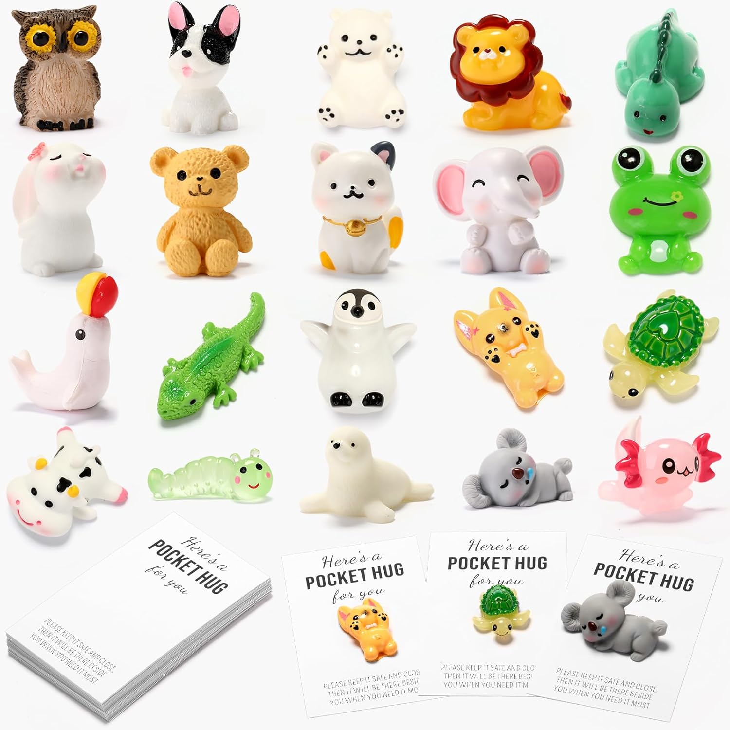XD2-20 Sets Pocket Hug Token Gifts Bulk Mini Resin Animals Employee ...
