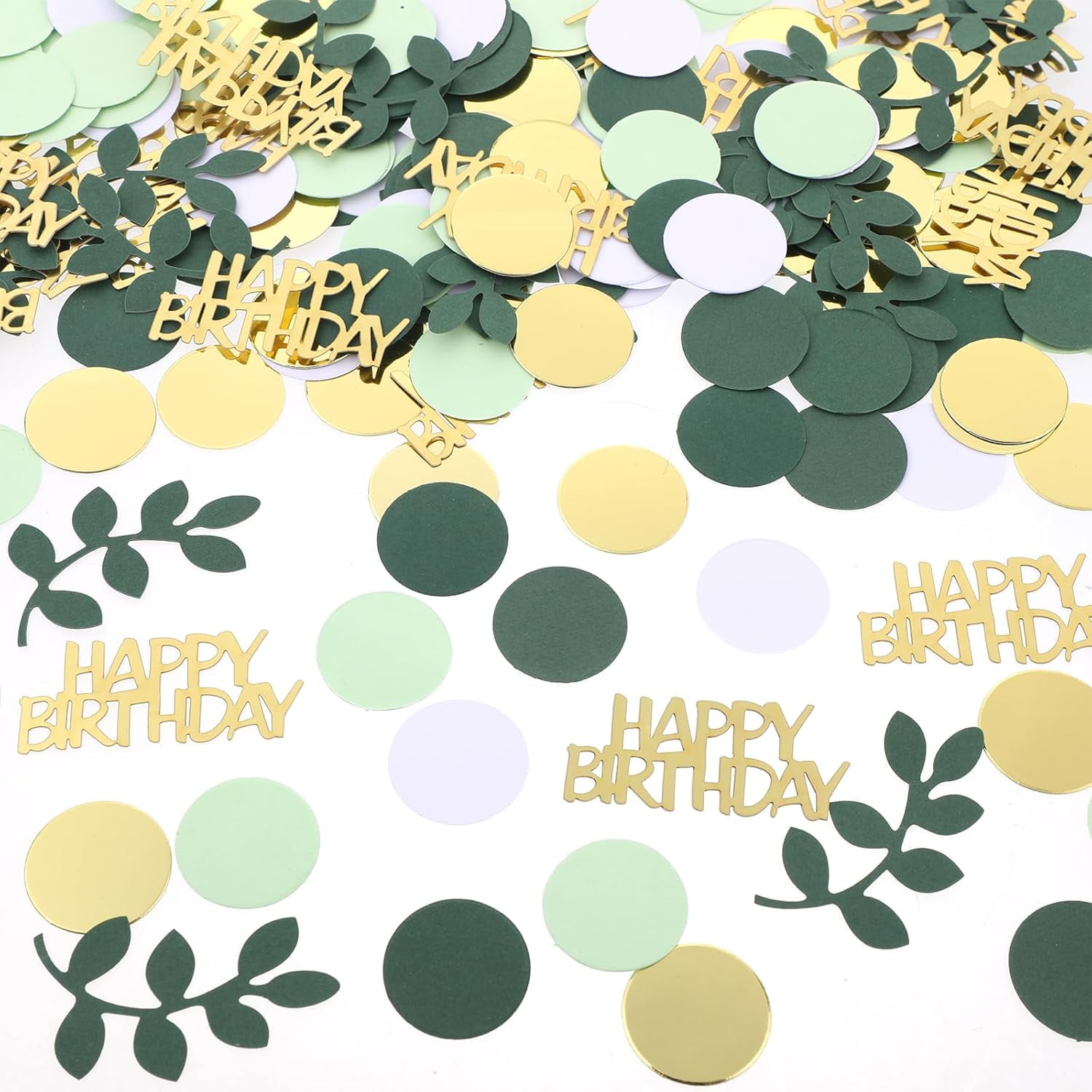 XD2-200 Pcs Happy Birthday Confetti, Sage Green Confetti Scatter ...