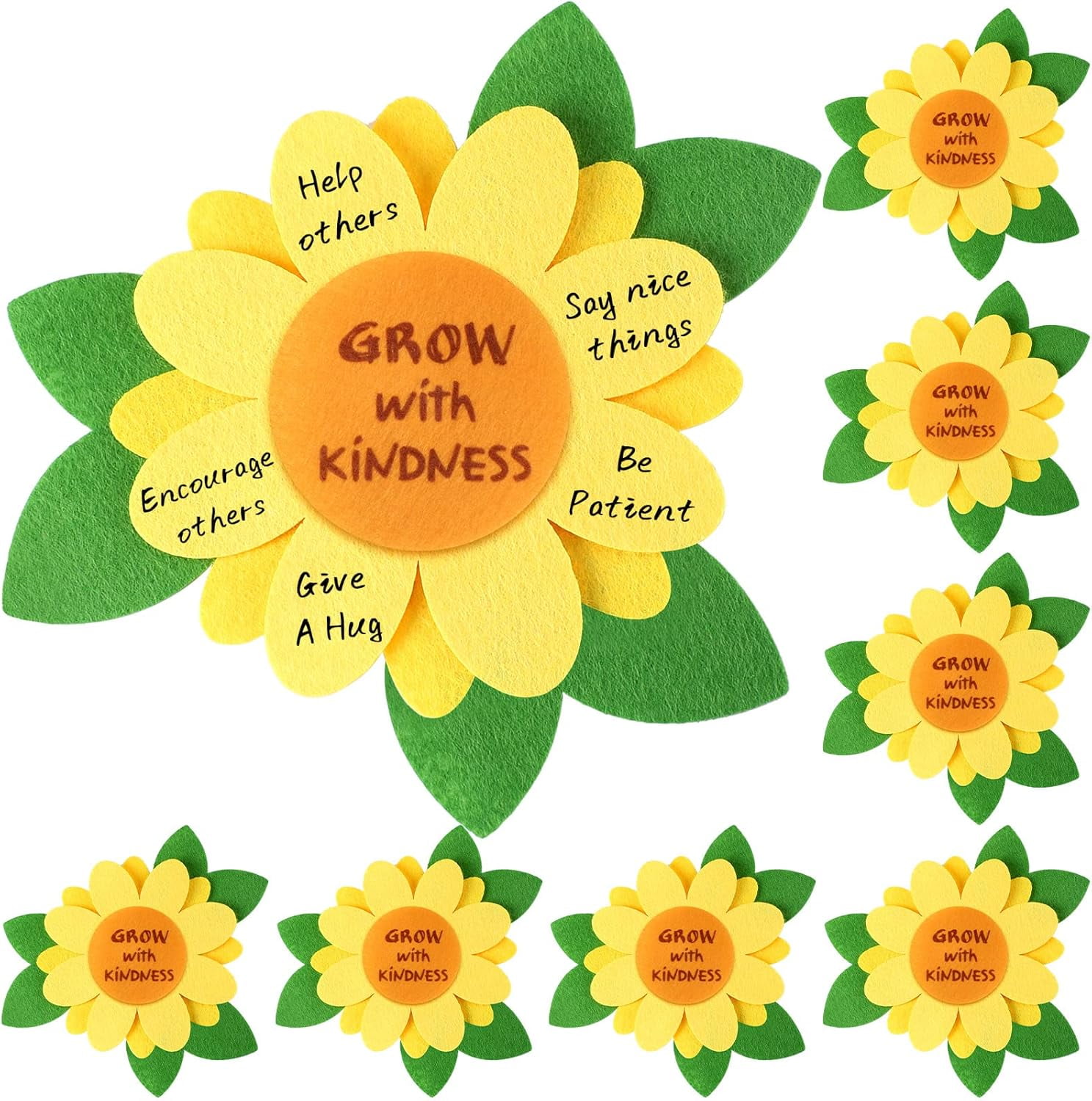 XD2-24 Pcs Be Kind Sunflower Felt Craft Kit DIY Grow with Kindness Sign ...