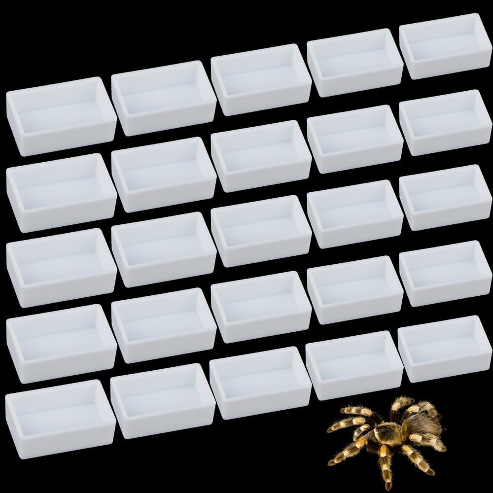 XD2-25 Pcs Spider Micro Water Bowl, Mini Plastic Dish Tarantula Tiny ...
