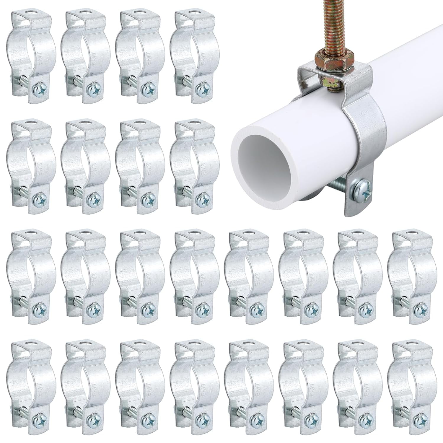 XD2-25 Pcs Zinc Plated Steel EMT Conduit Hanger with Bolt Ideal for ...