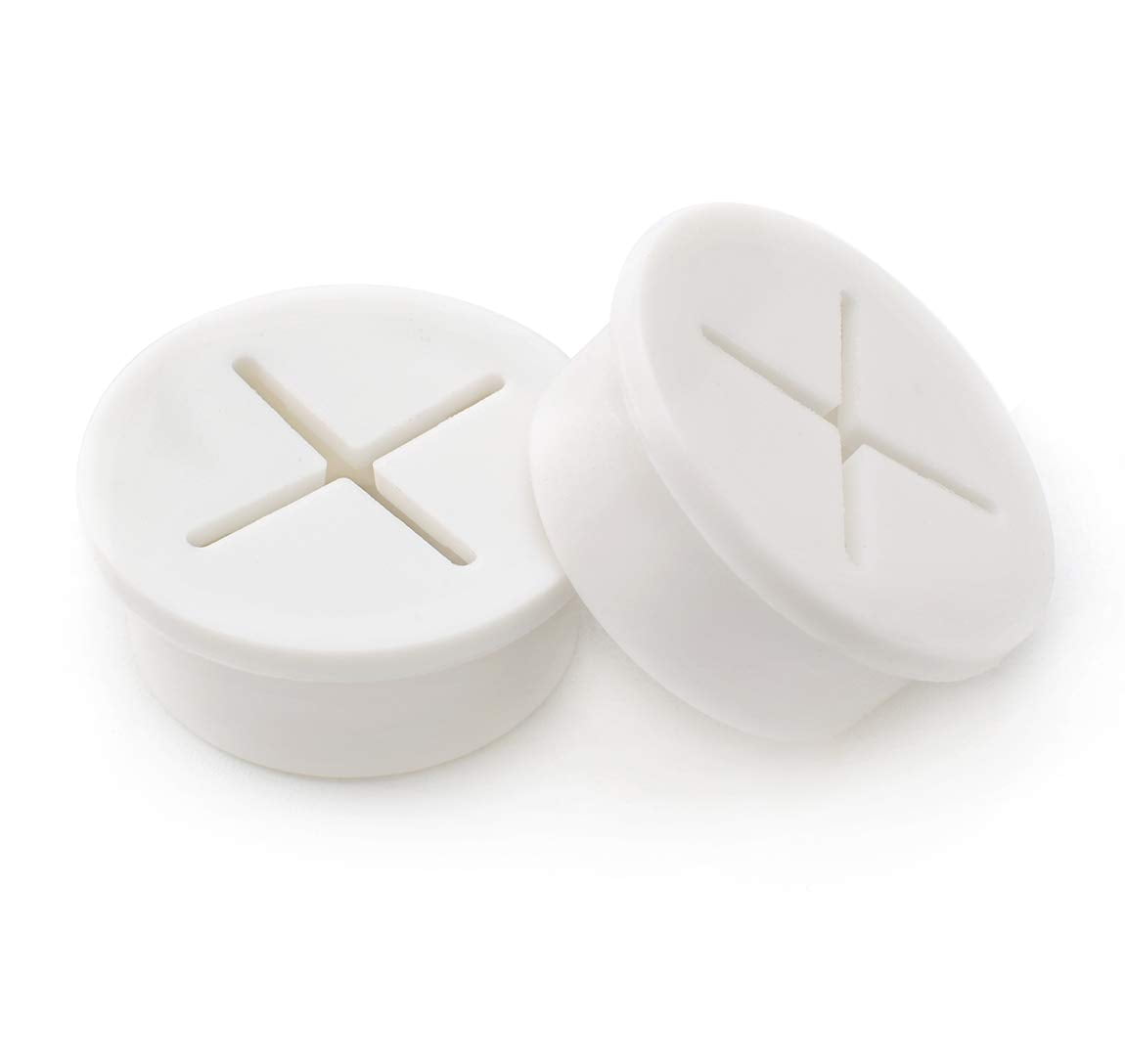 XD2-2pcs 1 Inch Flexible Silicone Cable Cord Grommet, White Rubber ...