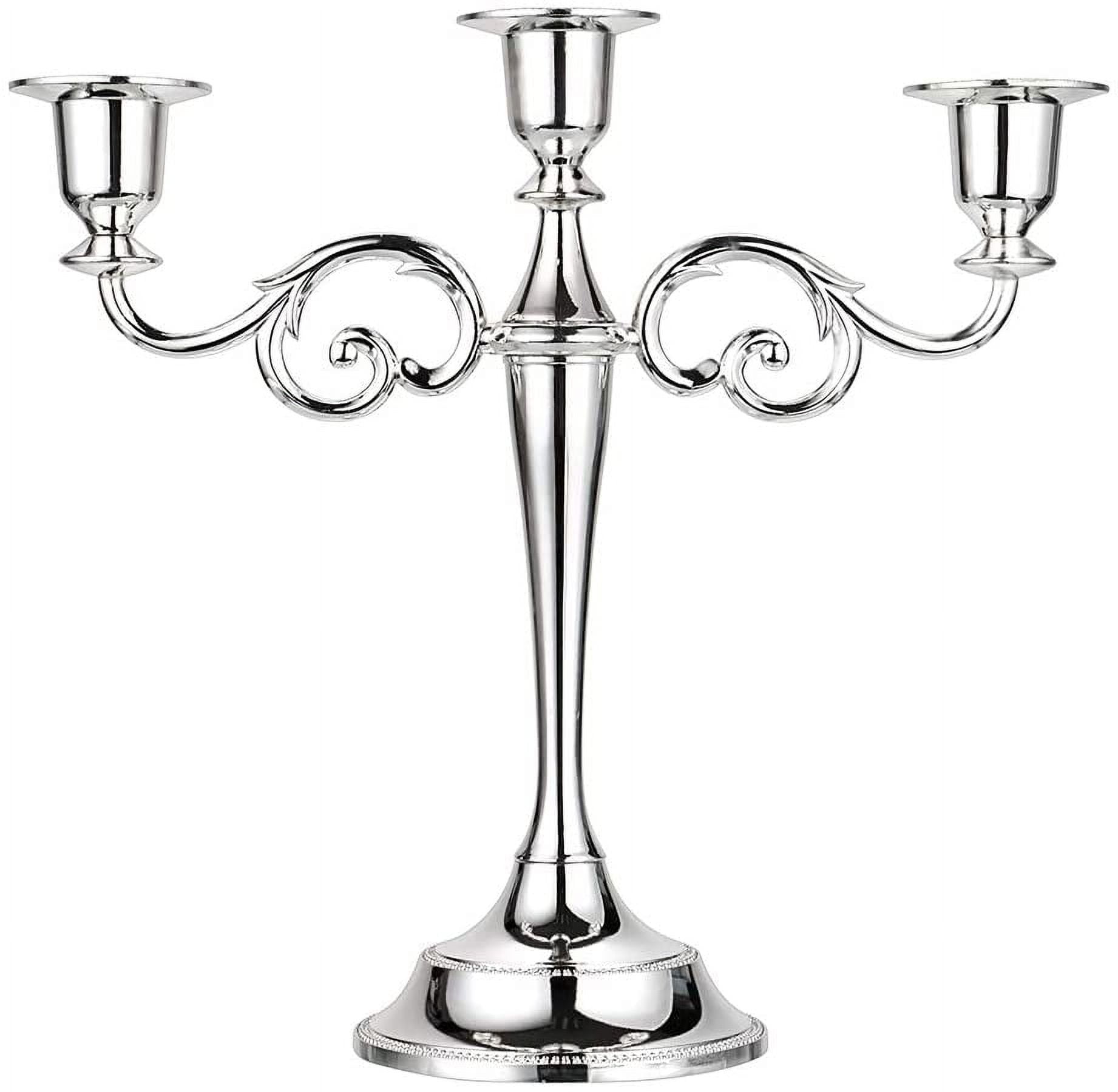 XD2-3 Arms Metal Candelabra Candlestick Silver European Elegant Candle ...