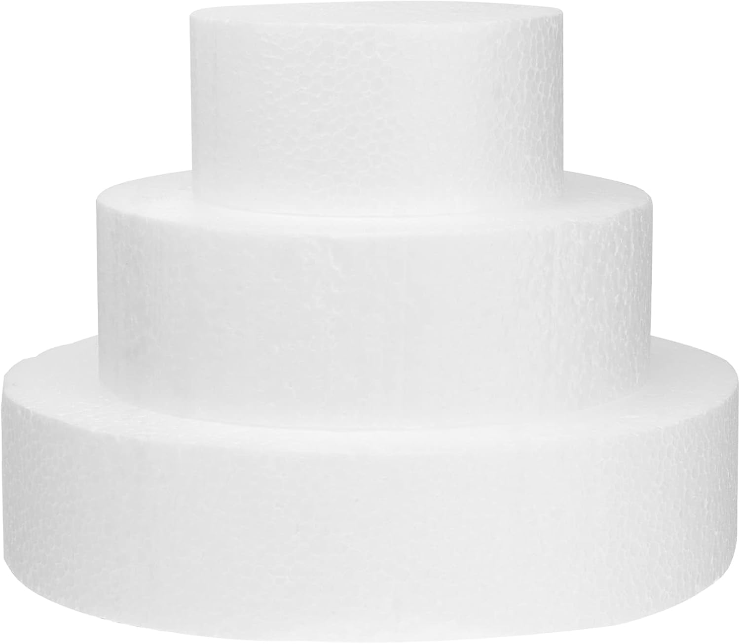 XD2-3 Tiers Round Foam Cake Dummies Set 6 Inch Tall White Fake Cake ...