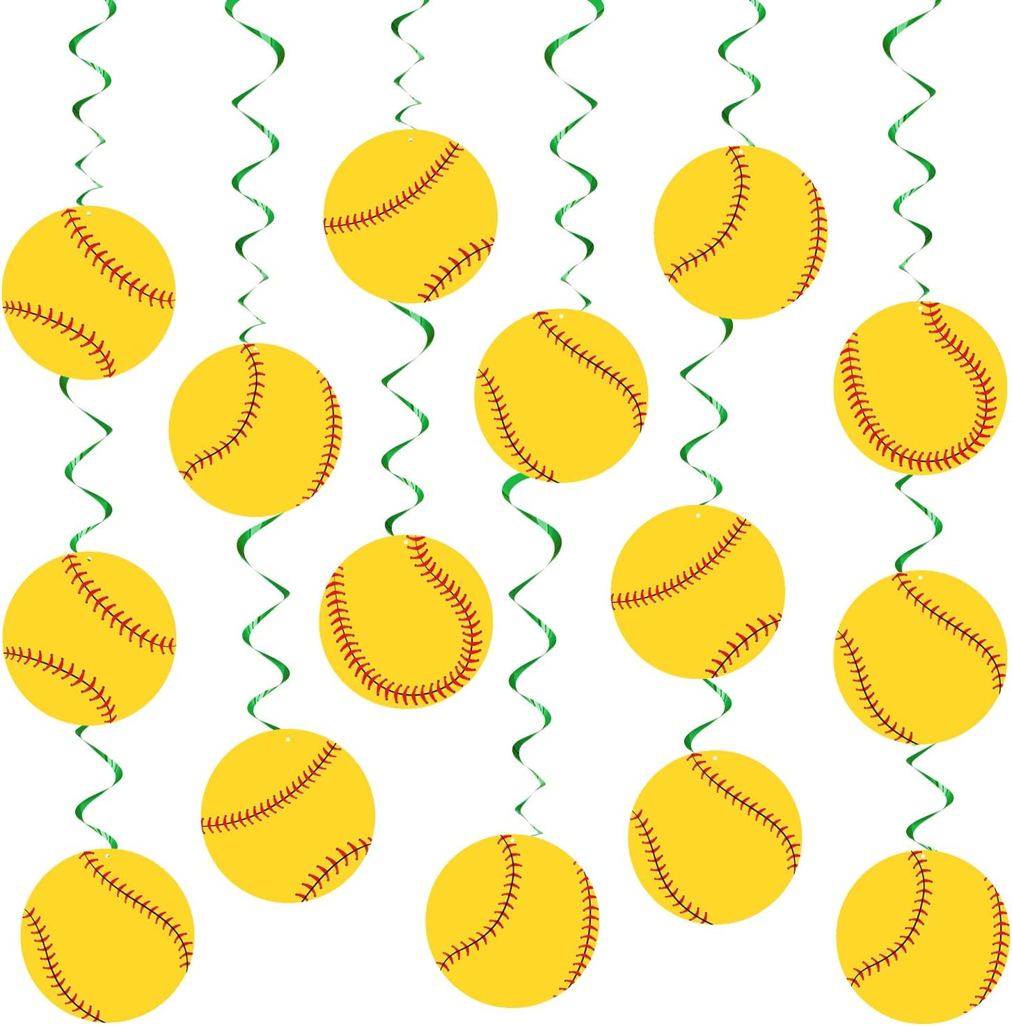 XD2-30 Pieces Softball Party Decoration Swirls Sports Hanging Swirl ...