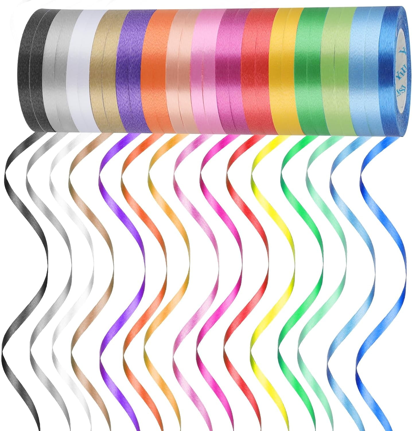 XD2-30 Rolls 15 Colors Balloon Ribbon String Curling Ribbon for Gift ...