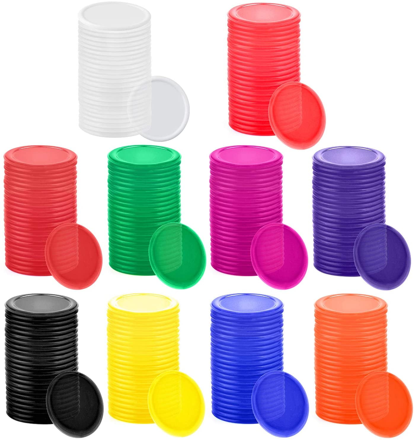 XD2-300 Pieces 10 Colors Bingo Chips Bulk, 1 Inch Game Tokens Kids ...