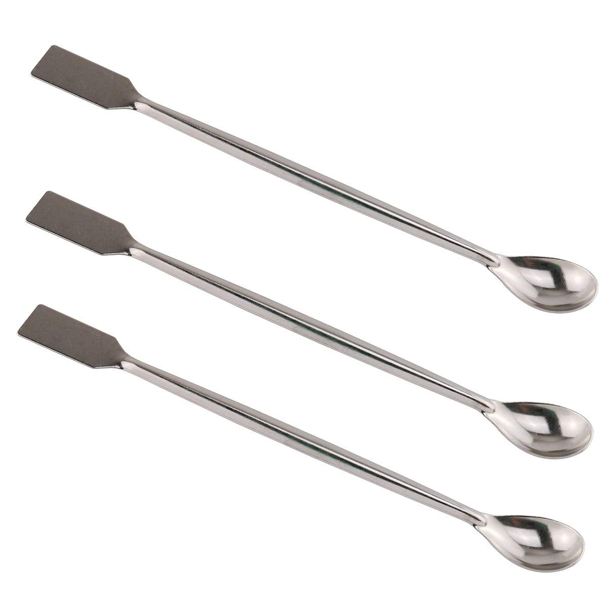 XD2-3PCS Laboratory Spoon Spatula 2 in 1 Stainless Steel Lab Mixing ...