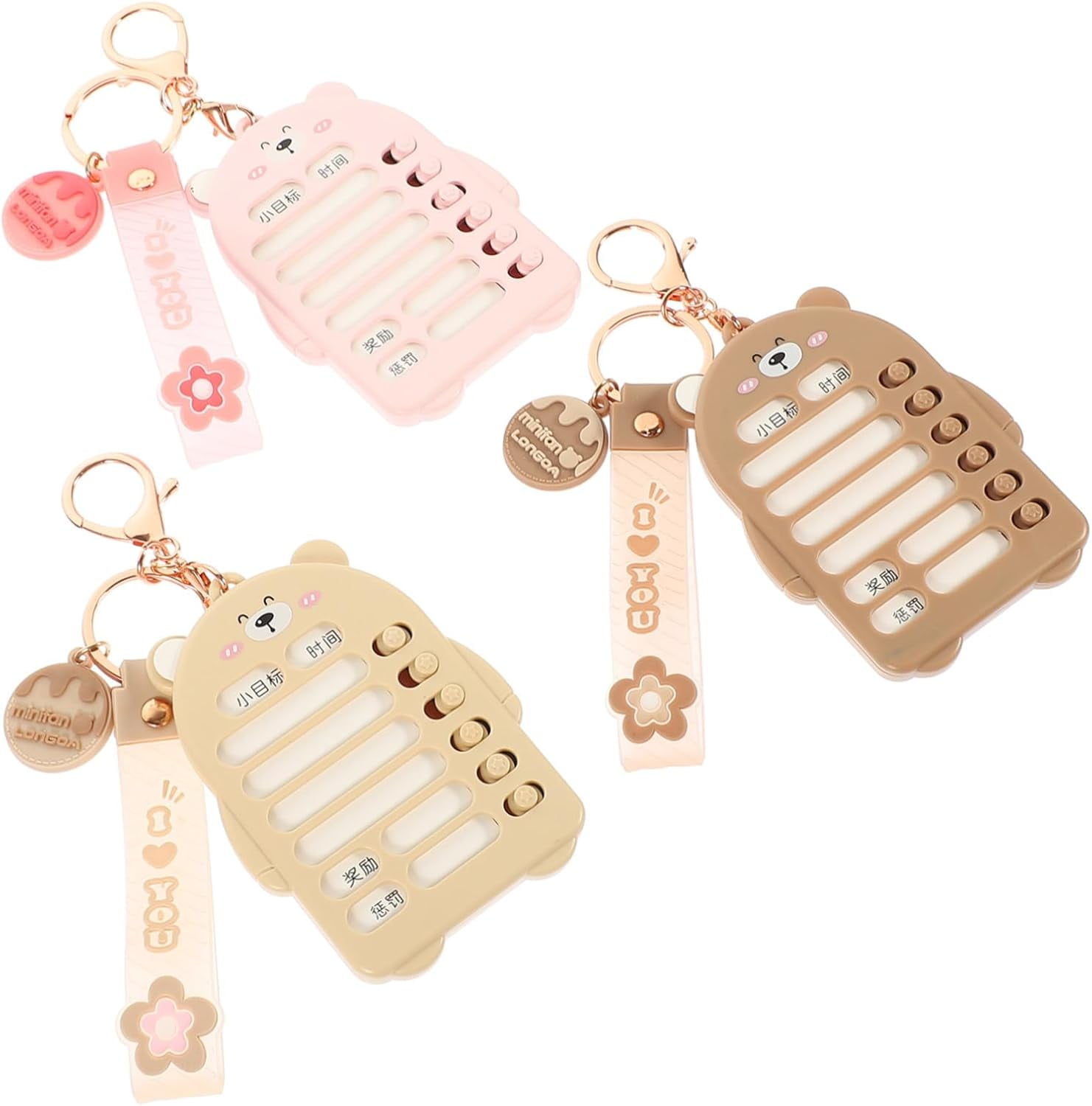 XD2-3Pcs Cute Schedule Chart Keychain Creative To Do List Pendant for ...