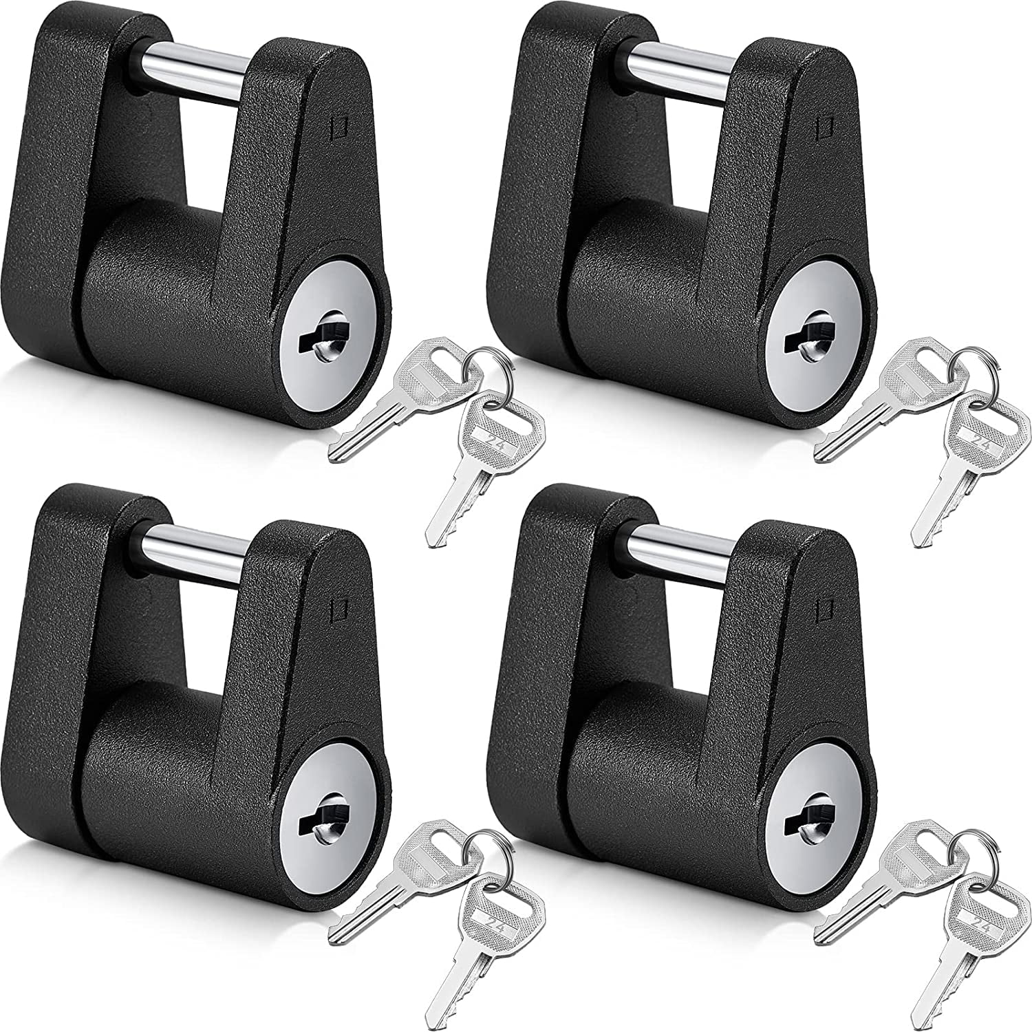 XD2-4 Pack Trailer Hitch Lock with Keys Dia 1/4 Inch 3/4 Inch Span ...