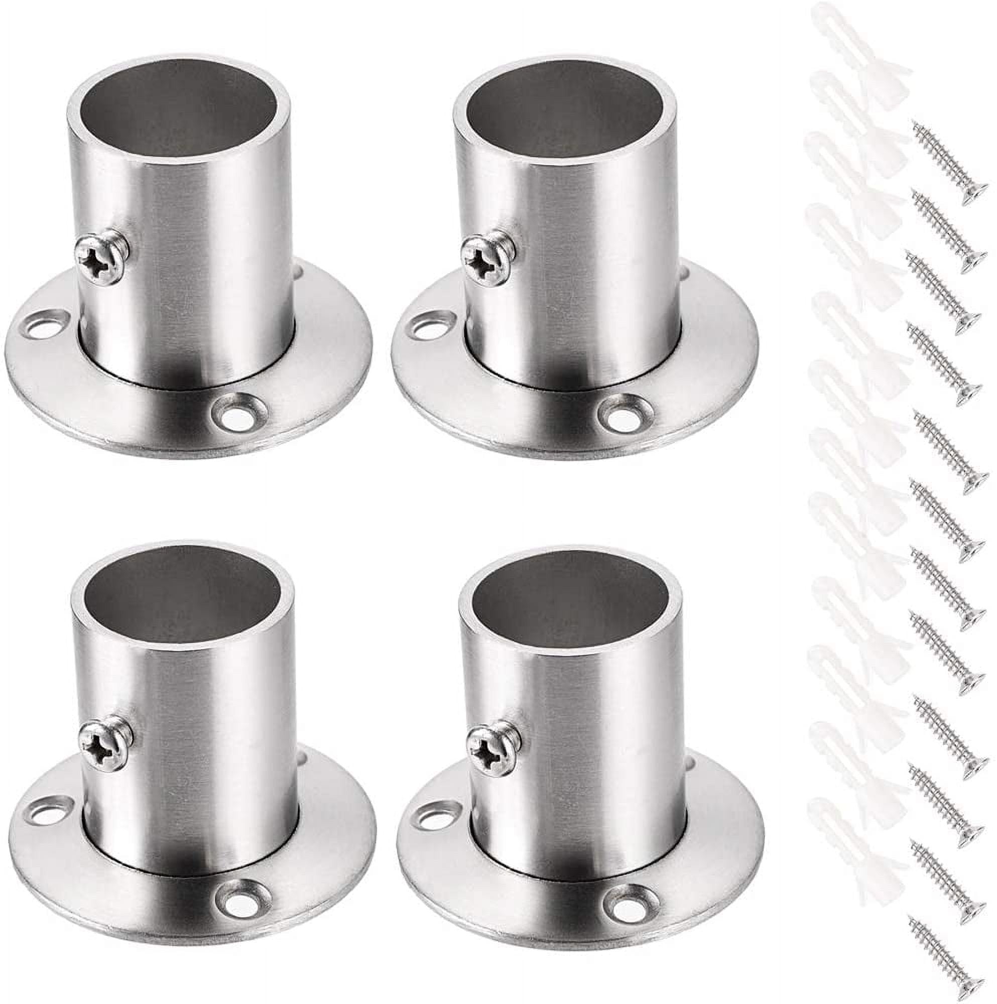 XD2-4 Packs Stainless Steel Pole Sockets Flange Rod Holder, Wall Mount ...
