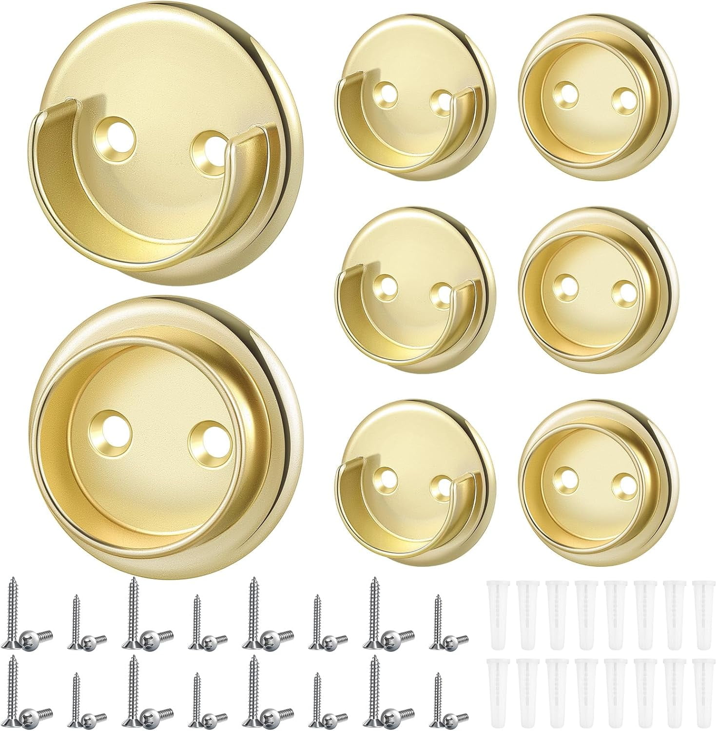 XD2-4 Pairs Metal Closet Rod Socket Bracket Set Heavy Duty Shower ...