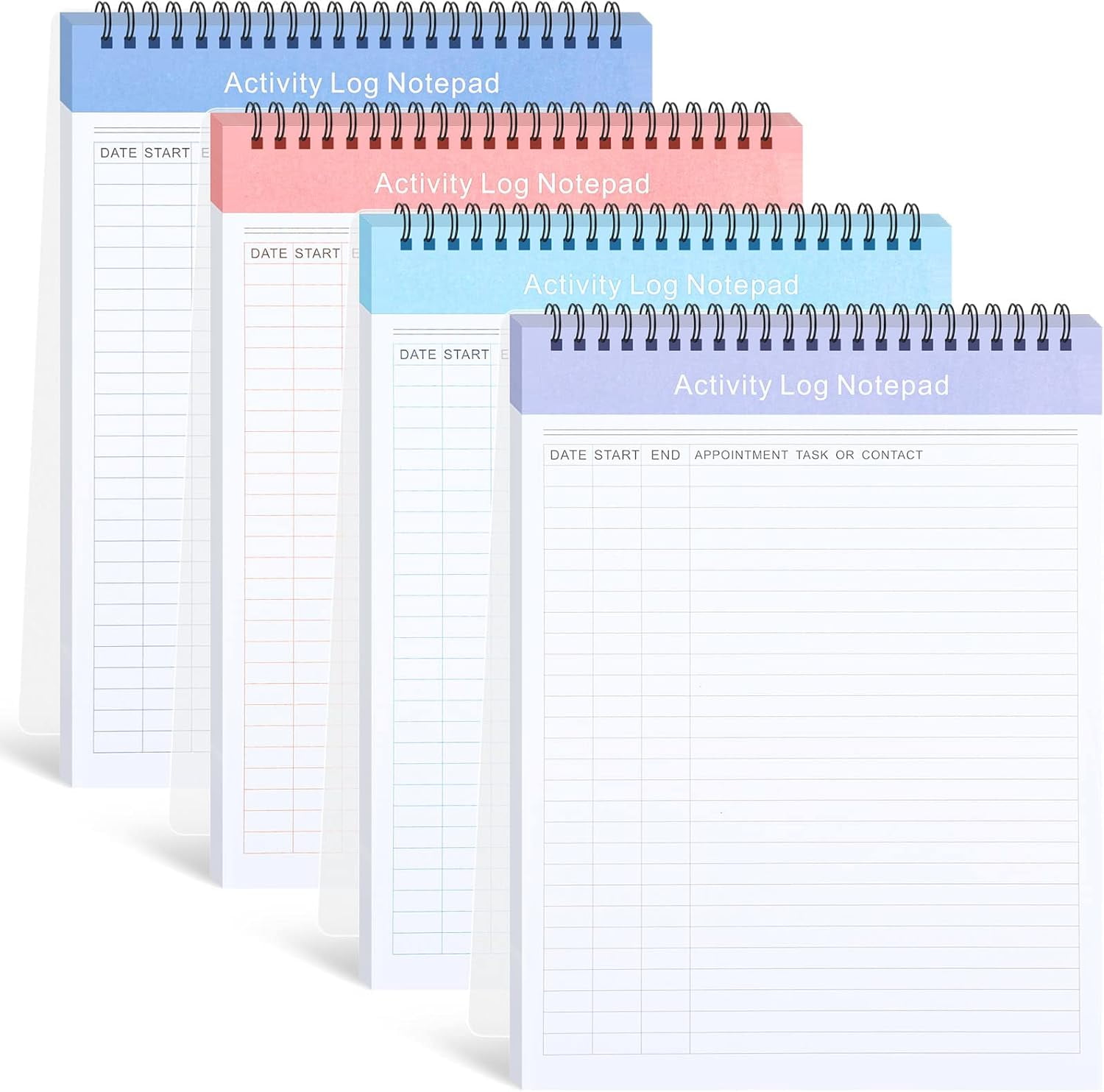 XD2-4 Pcs Activity Log Notepad Daily Activity Log Book 8.5 x 11 Inches ...