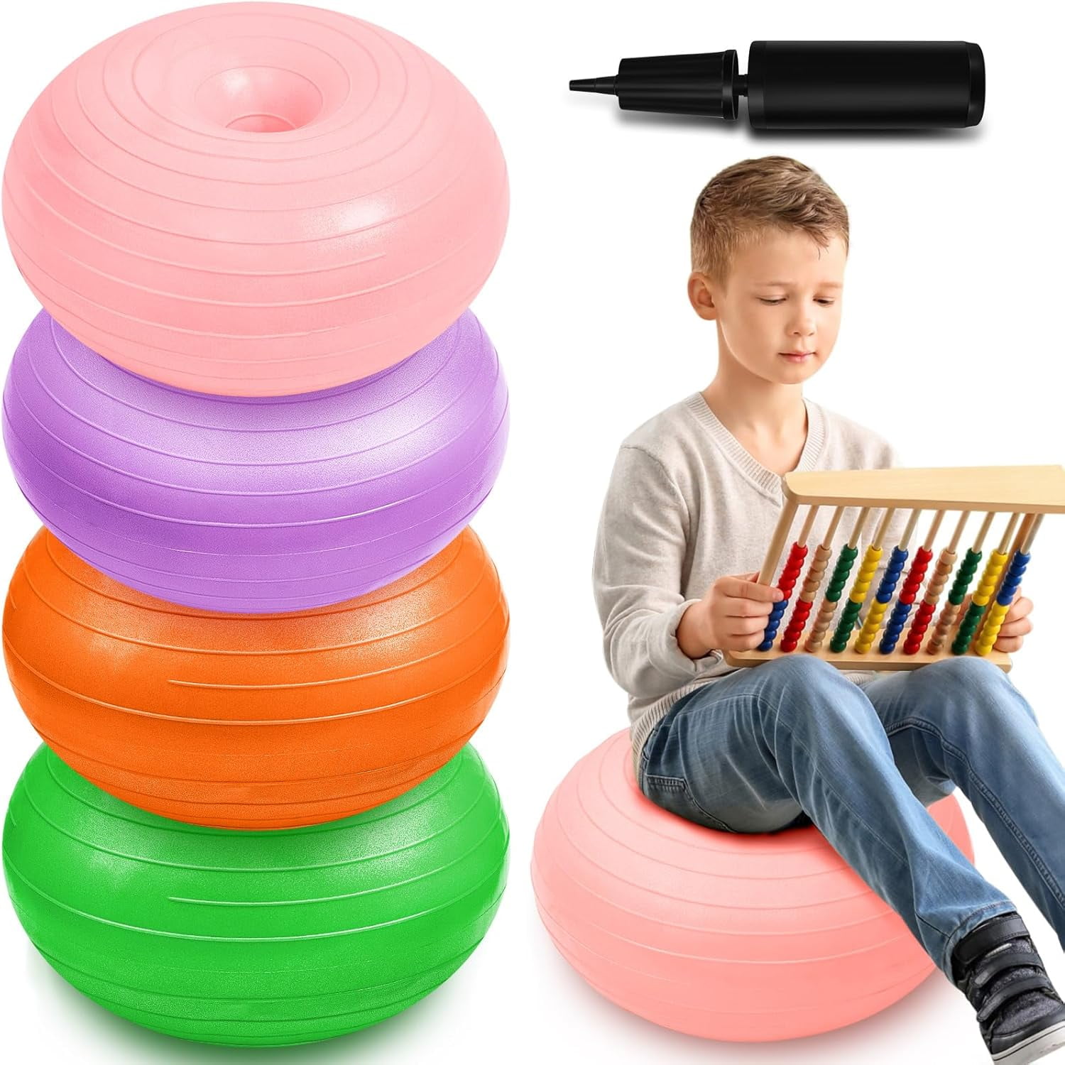XD2-4 Pcs Flexible Seating Yoga Ball Chair for Classroom 16.8 Inch ...