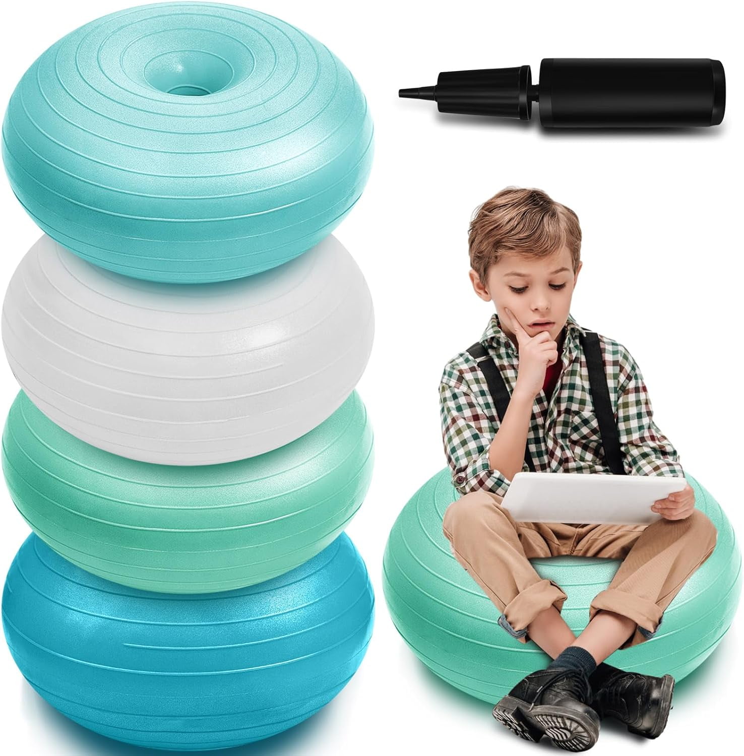 XD2-4 Pcs Flexible Seating Yoga Ball Chair for Classroom 16.8 Inch ...