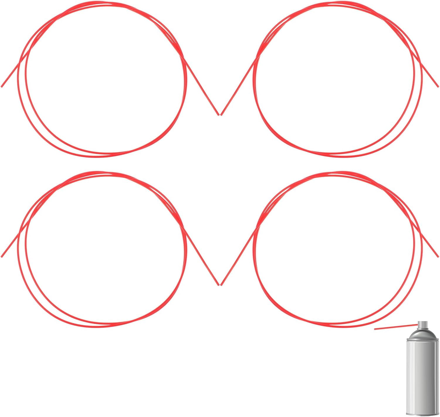 XD2-4 Pcs Spray Can Replacement Straws Can Straw Red Straws Plastic ...