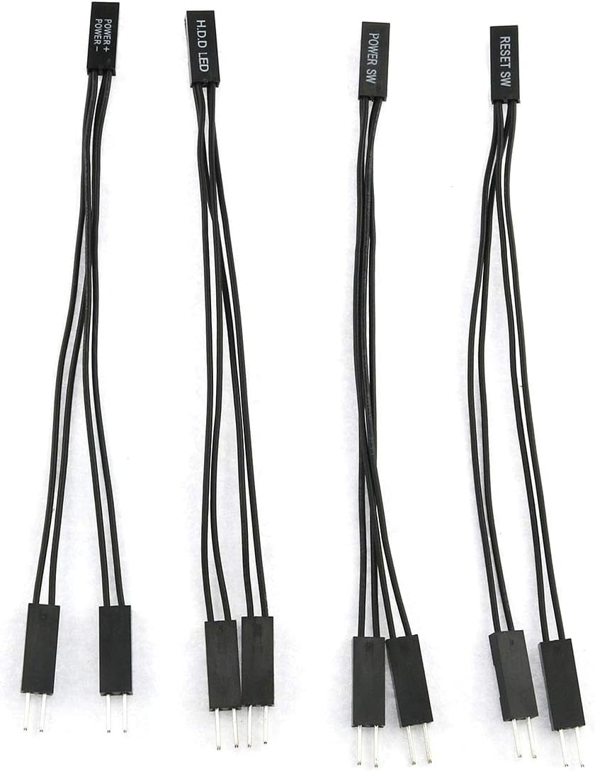 XD2-4PCS 2 Pins Single Female to Dual Male Jumper Splitter for PC ...