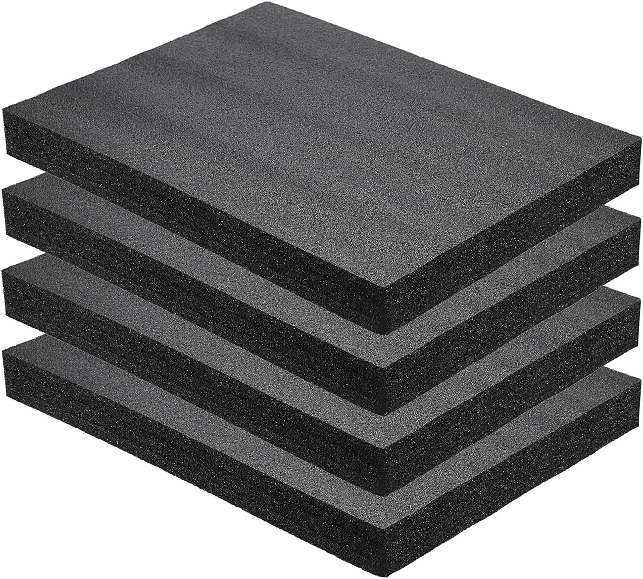XD2-4PCS Polyethylene Foam Sheet Cushioning Foam Black Packing Foam Inserts for Cases, 16"L x 12 ...
