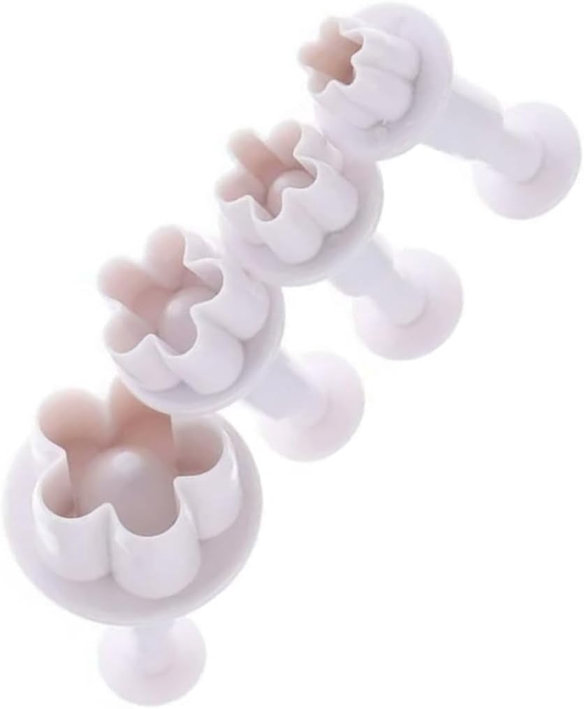 XD2-4Pcs Flower Plunger Cookie Cutter Cookie Cutters For Baking Plastic ...