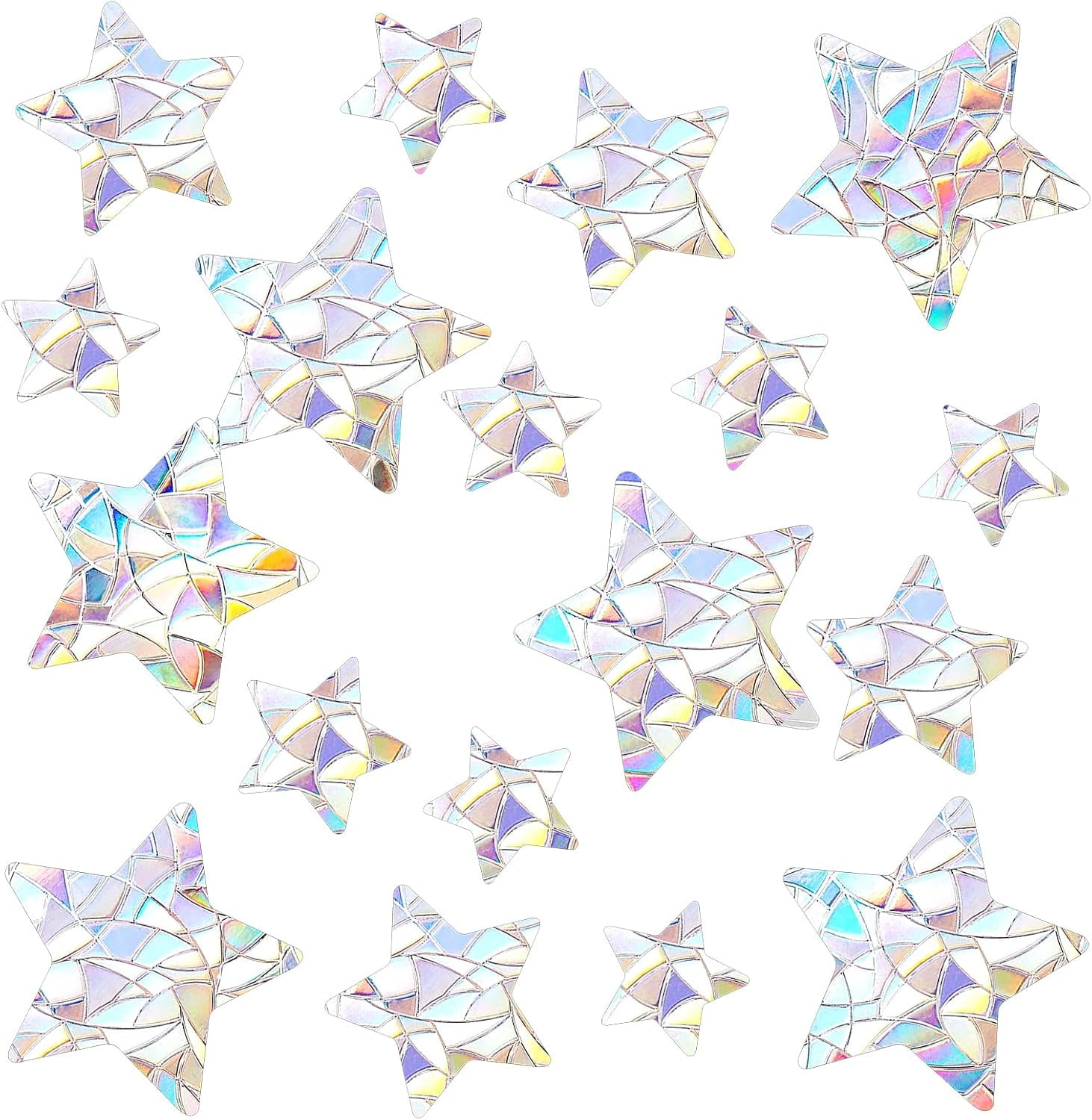 XD2-72 PCS Star Window Clings Star Style Rainbow Stickers Static Window ...