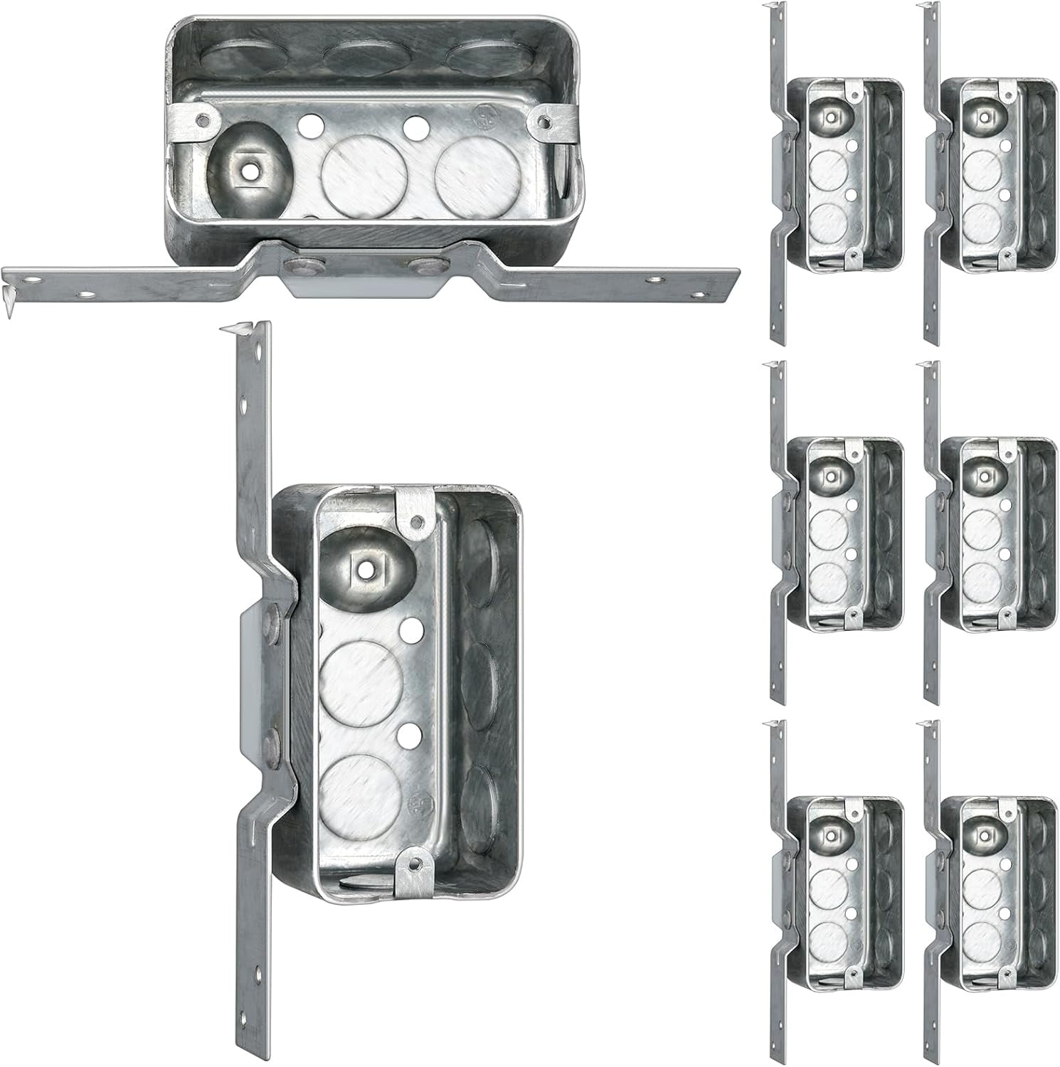 XD2-8 Pcs 1-7/8-inch Deep Metal Wall Outlet Box, 4 Inch by 2'' Handy ...