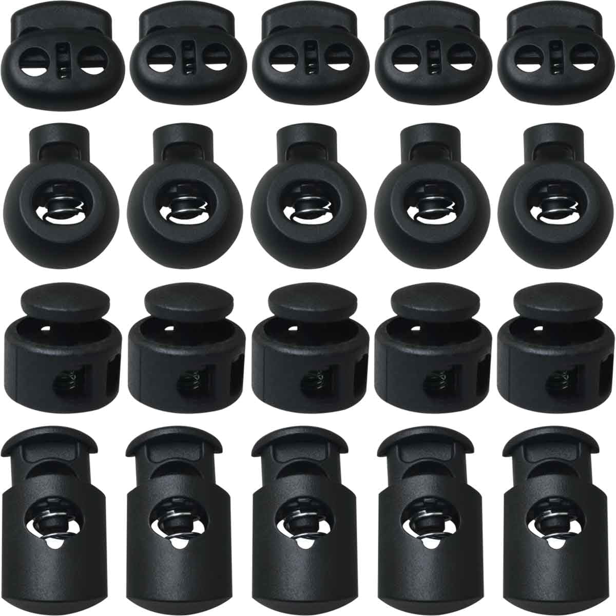 XD2-80PCS Single and Double Hole Plastic Rope Lock Drawstring Lock ...