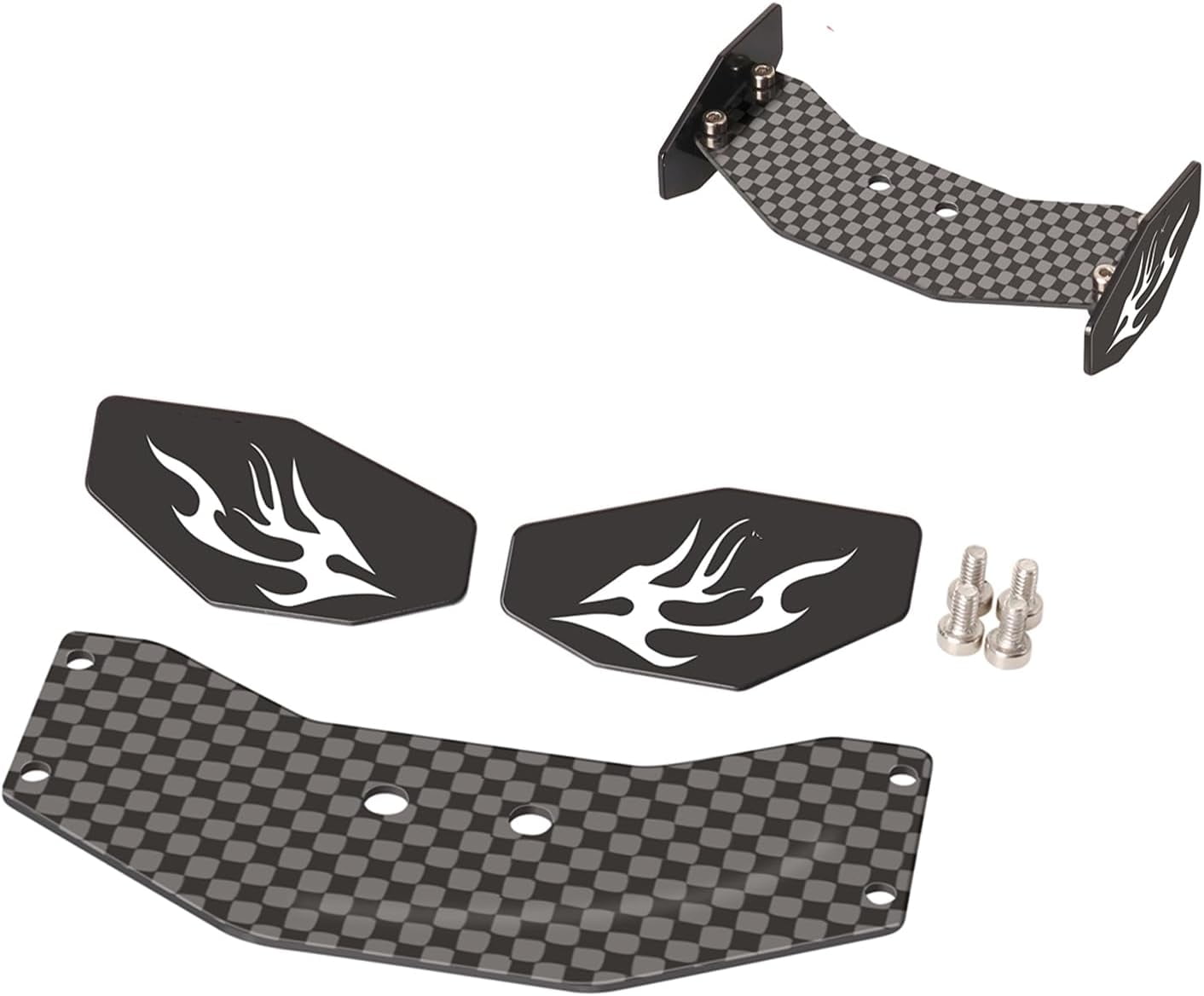XD2-Aluminum Carbon Fiber Rear Wing Tail Spoiler for Losi 1/24 Micro-B ...