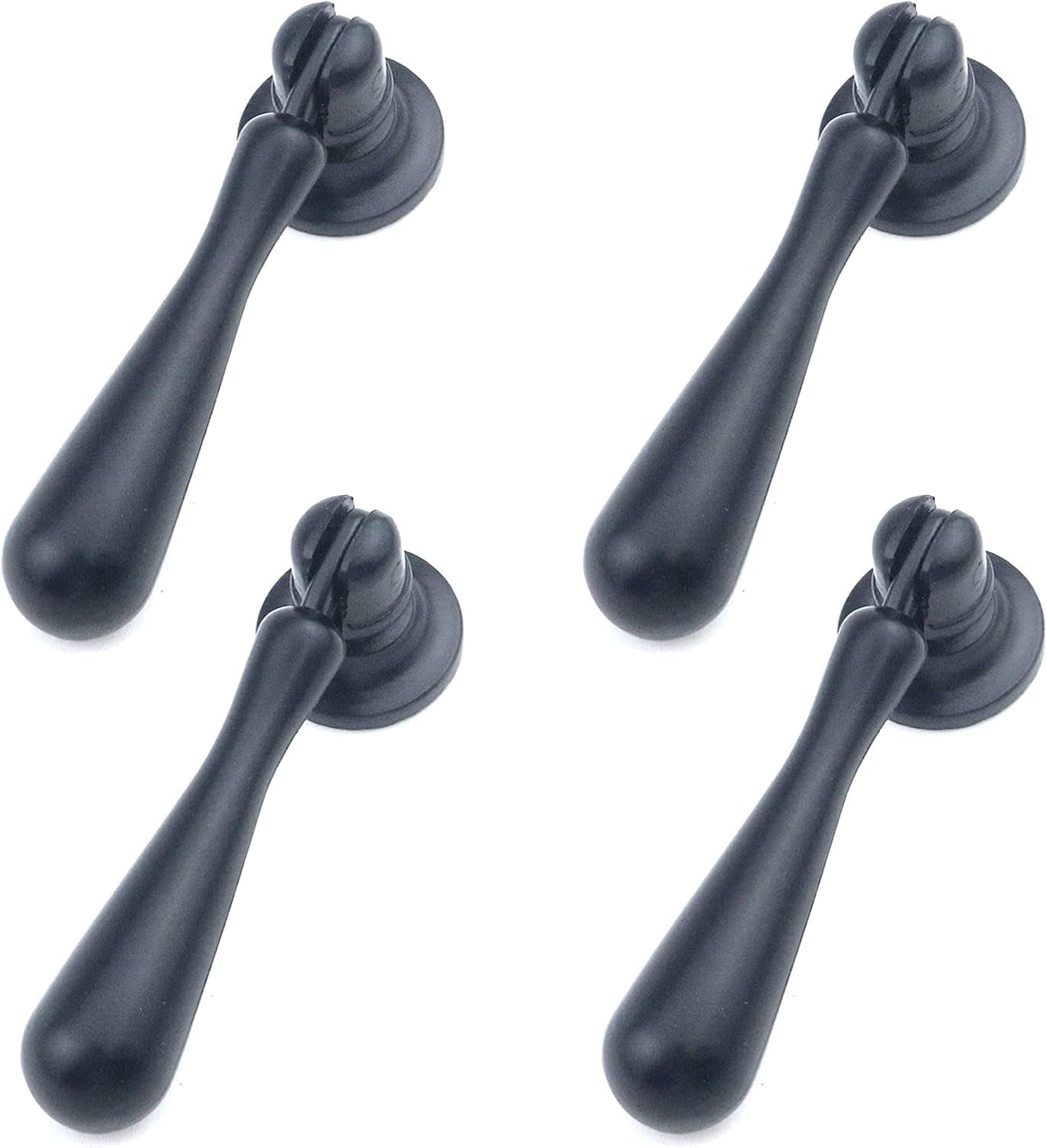 XD2-Black Cabinet Tear Drop Pulls Drawer Decorative Pull Knobs 2.56 ...