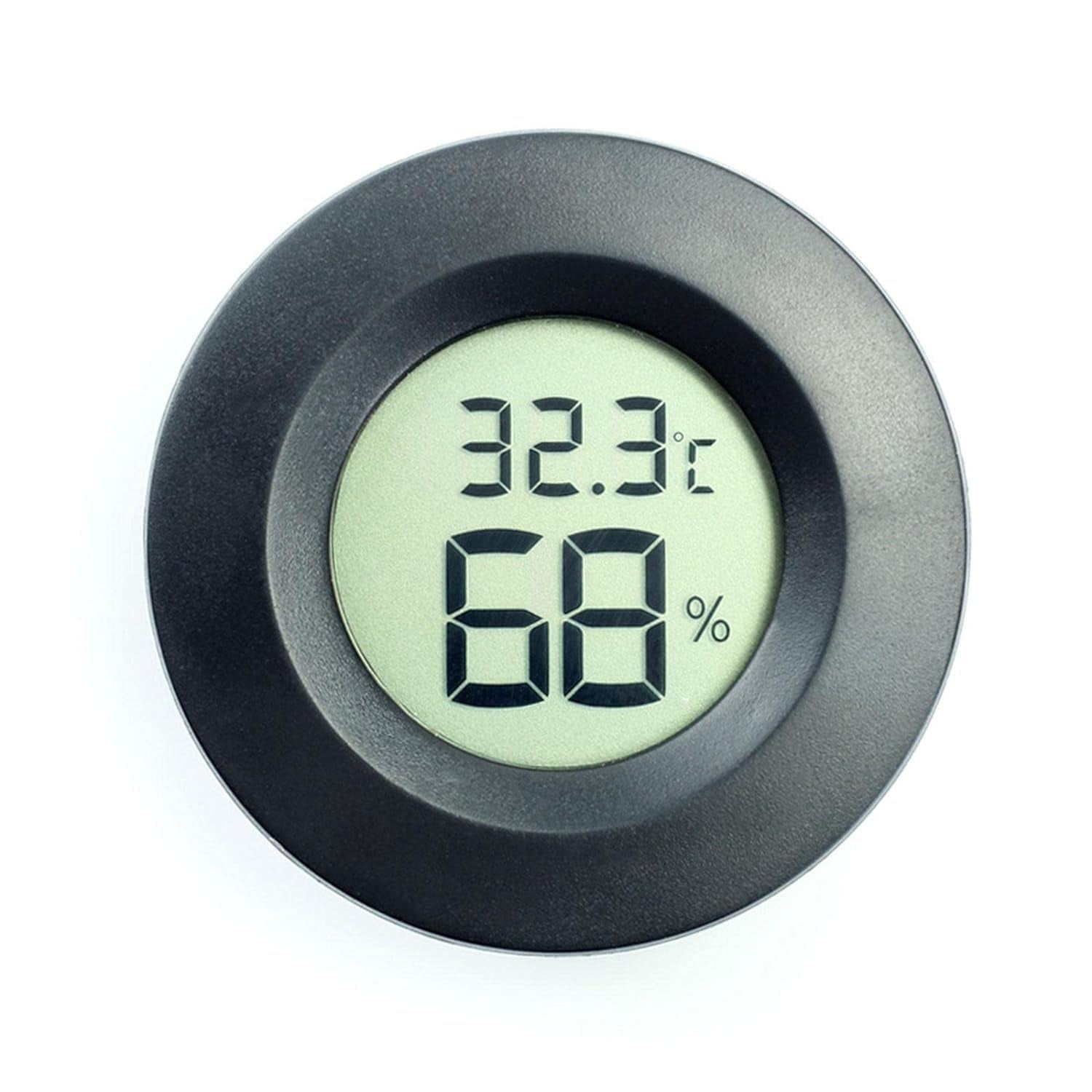 XD2-Black Mini Round Digital Thermometer Hygrometer Indoor Room ...