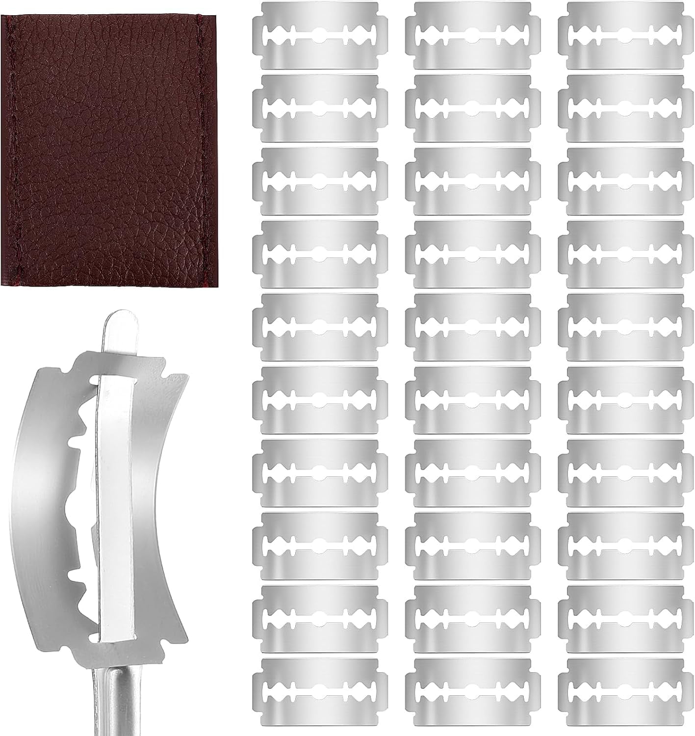 XD2-Bread Lame Blades 30Pcs Stainless Steel Bread Lame Included Leather ...