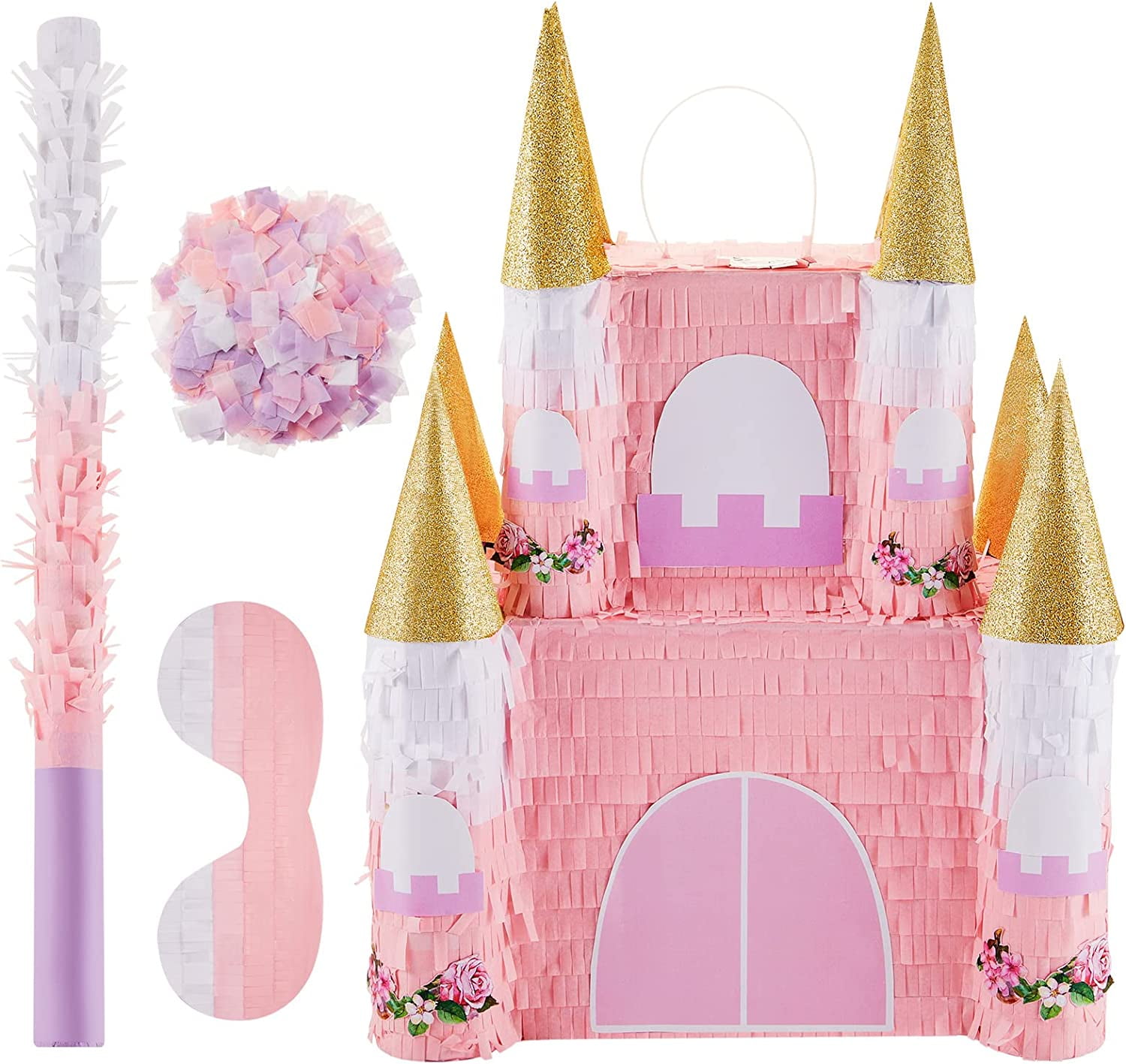 XD2-Castle Tea Pot Piñata for Birthday Party Colorful Piñata with Stick ...