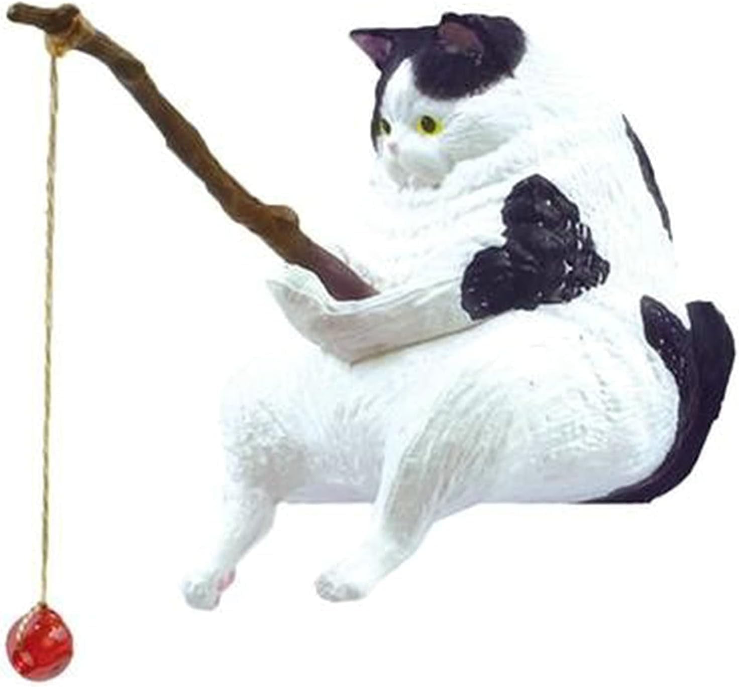 XD2-Cat Fishing Figurine, Cute Cat Statue Decor, Resin Mini Fish Tank ...