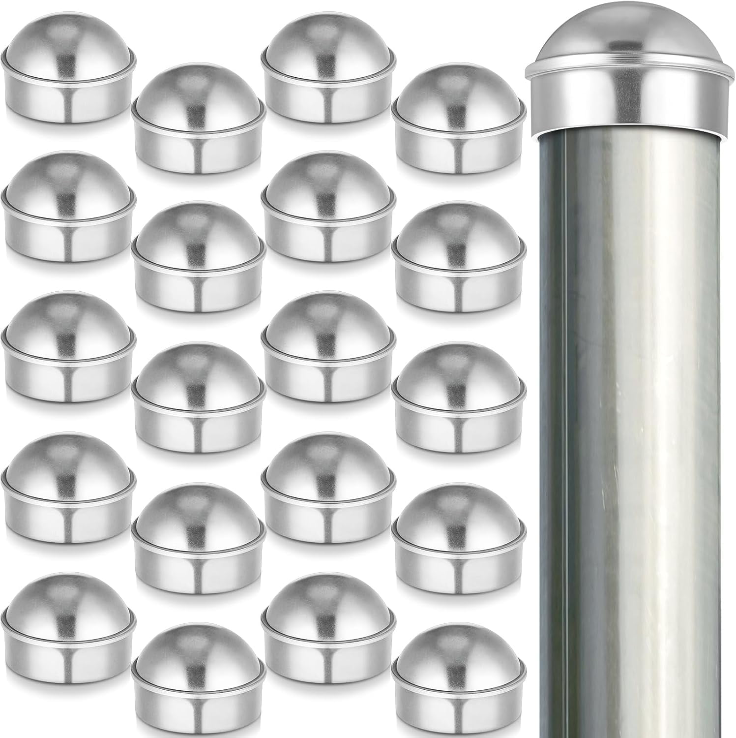 XD2-Chain Link Fence Post Cap Round Dome External Post Caps Aluminum ...