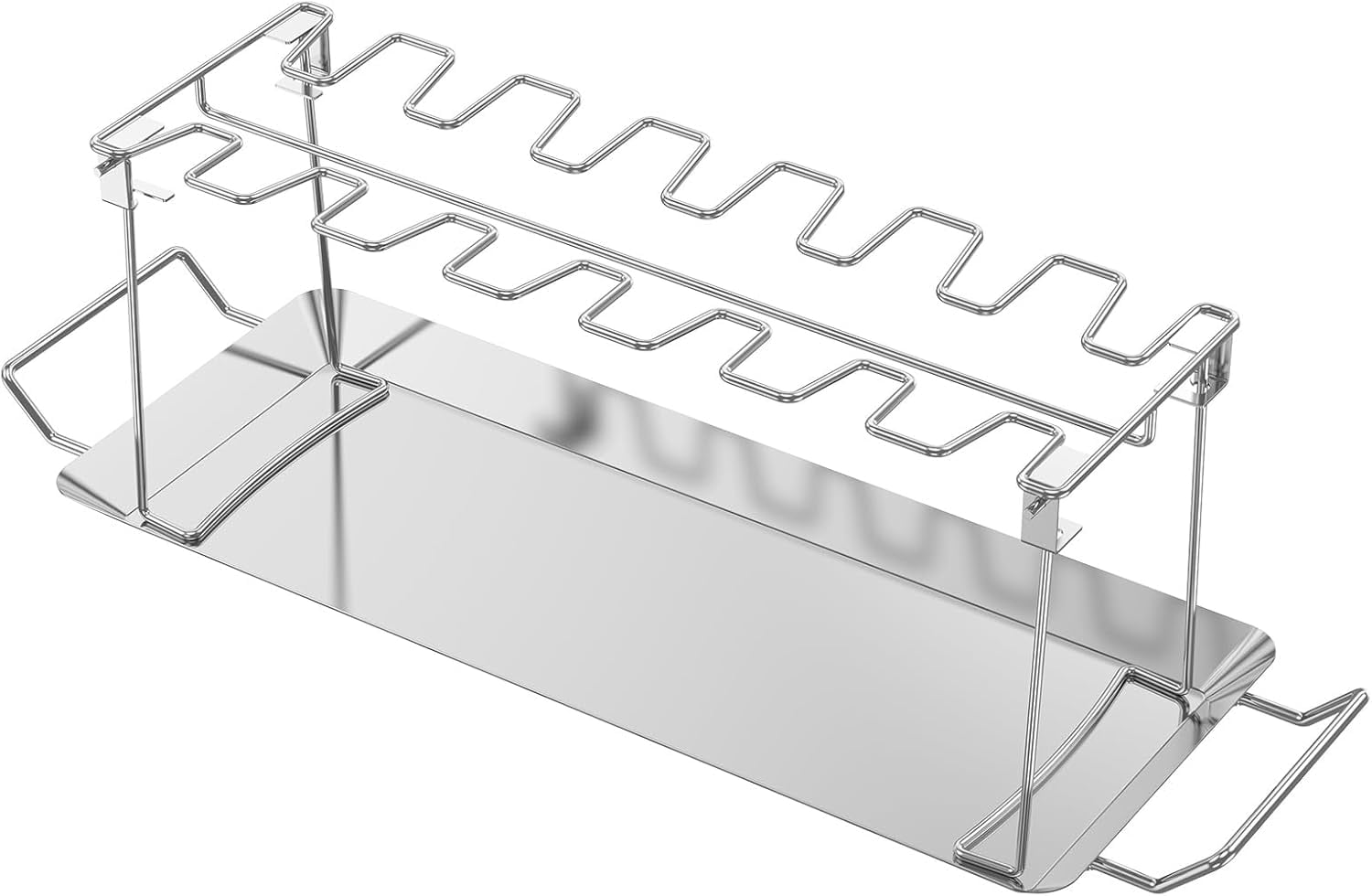 XD2-Chicken Leg Racks for Grill with Drip Tray, 14 Slots Stainless ...