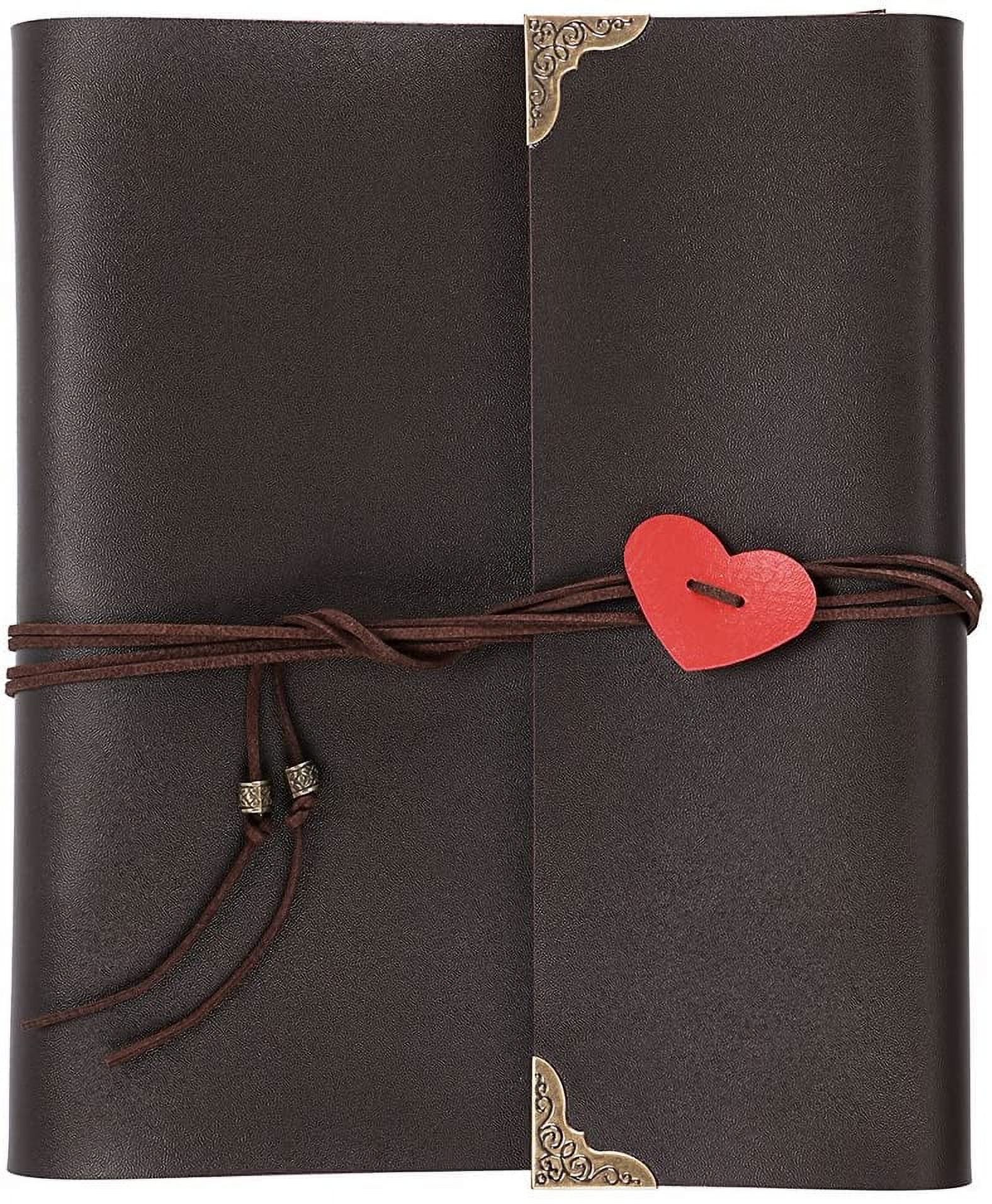 XD2-DIY Photo Album Scrapbook PU Leather Adventure Photo Book with Corner Stickers Gifted Box ...