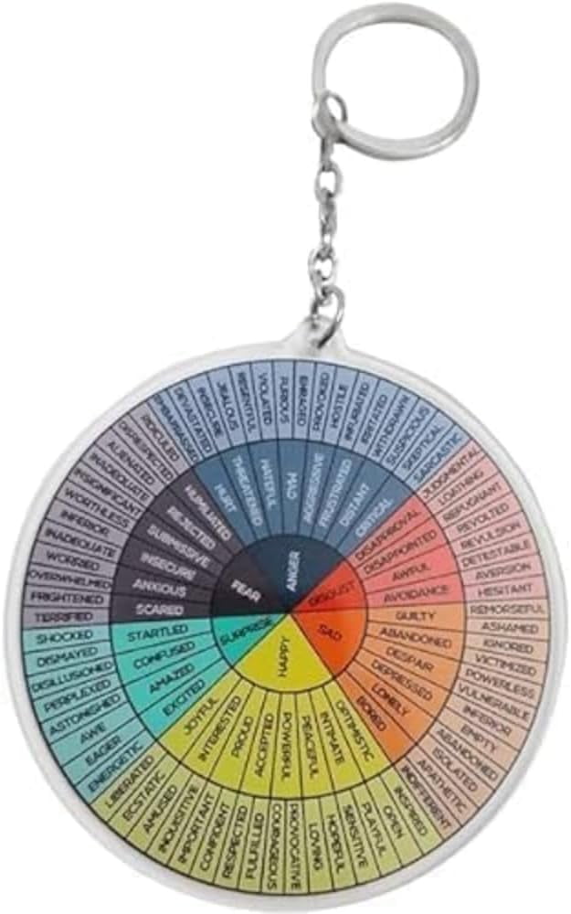 XD2-Emotion Wheel Chart, Colorful Feelings Wheel Round Mood Wheel ...
