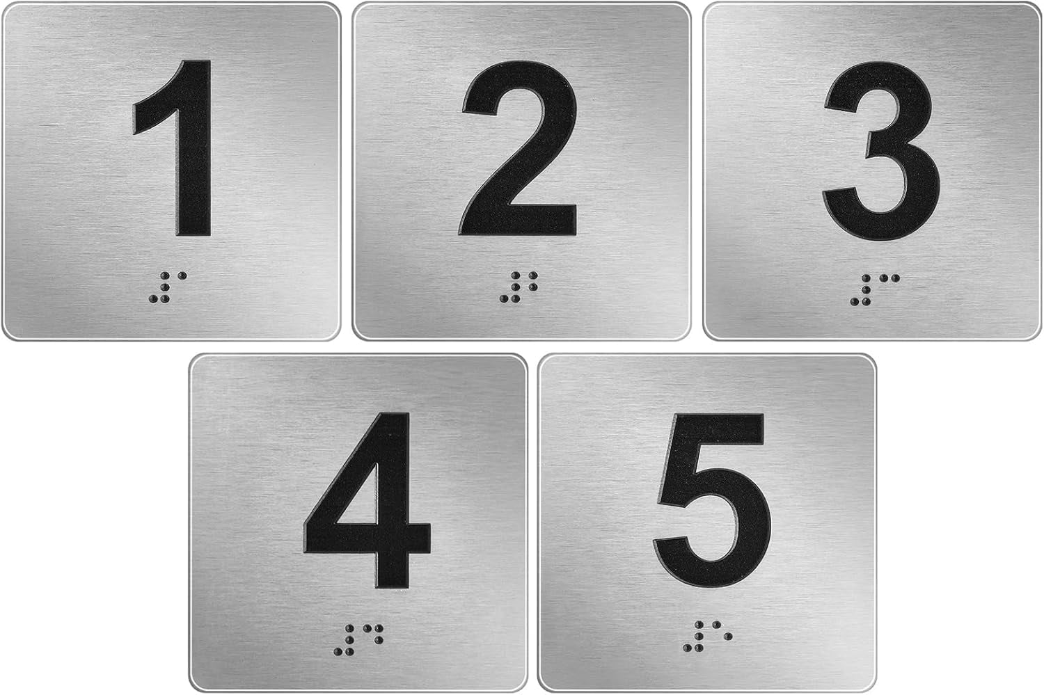 XD2-Exam Room Sign Numbers 1-5 with Braille and Tactile 4" x 4 ...
