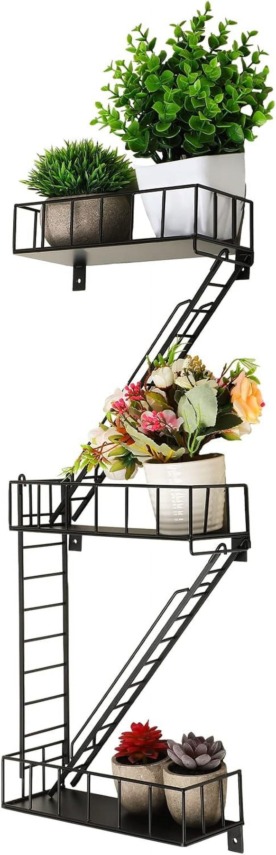 XD2-Fire Escape Wall Shelf Hanging Metal Ladder Decor Cool Bookshelf ...