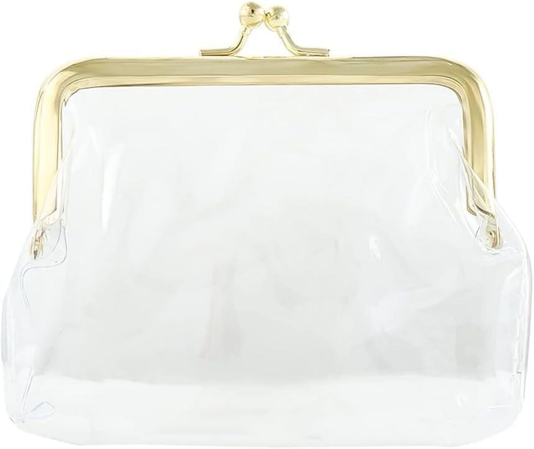 XD2-Gold Kiss Lock Change Pouch,Clear Coin Purse for Women,Transparent ...